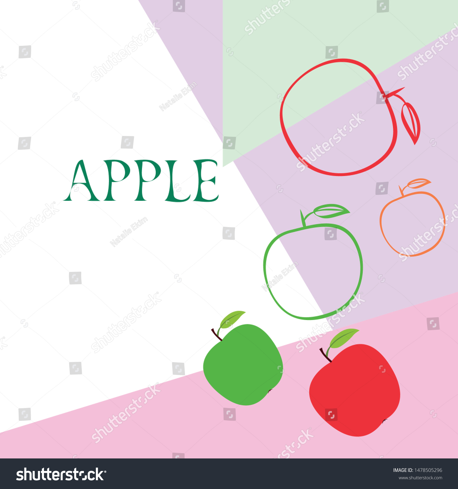 Apple Frame Vector Illustration Vector Card Stock Vector (Royalty Free ...