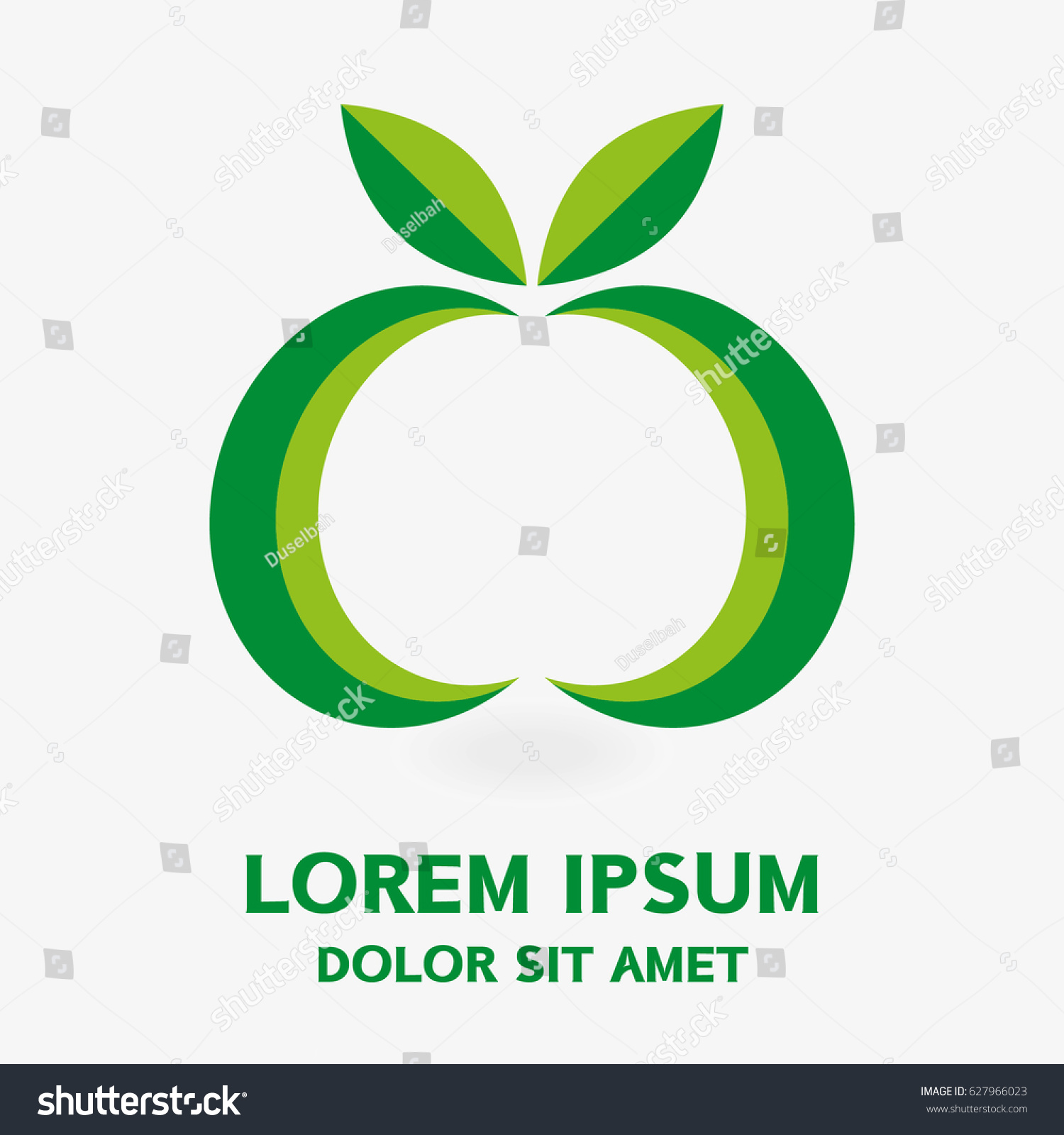 Apple Fruit Logo Vector Illustration Isolated Stock Vector (Royalty ...