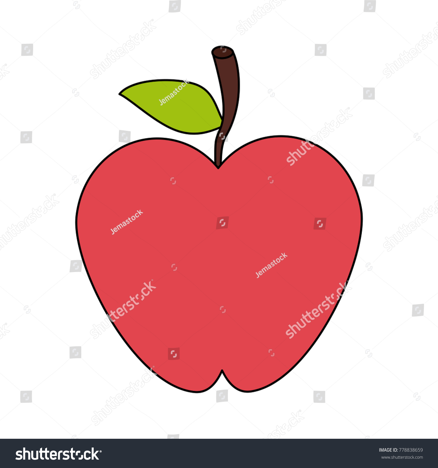 Apple Fruit Symbol Stock Vector (Royalty Free) 778838659