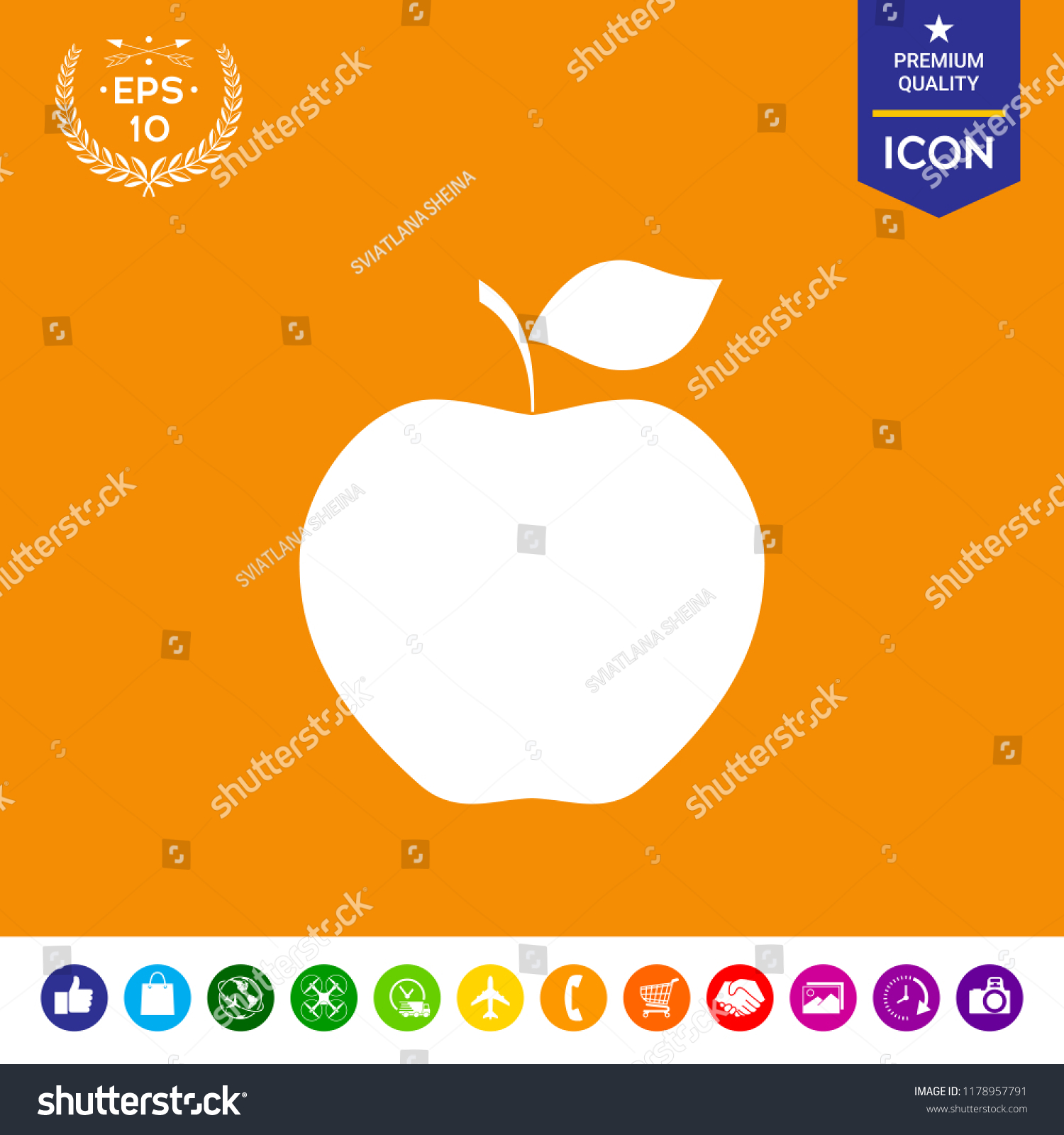 Apple Icon Symbol Stock Vector (Royalty Free) 1178957791 | Shutterstock