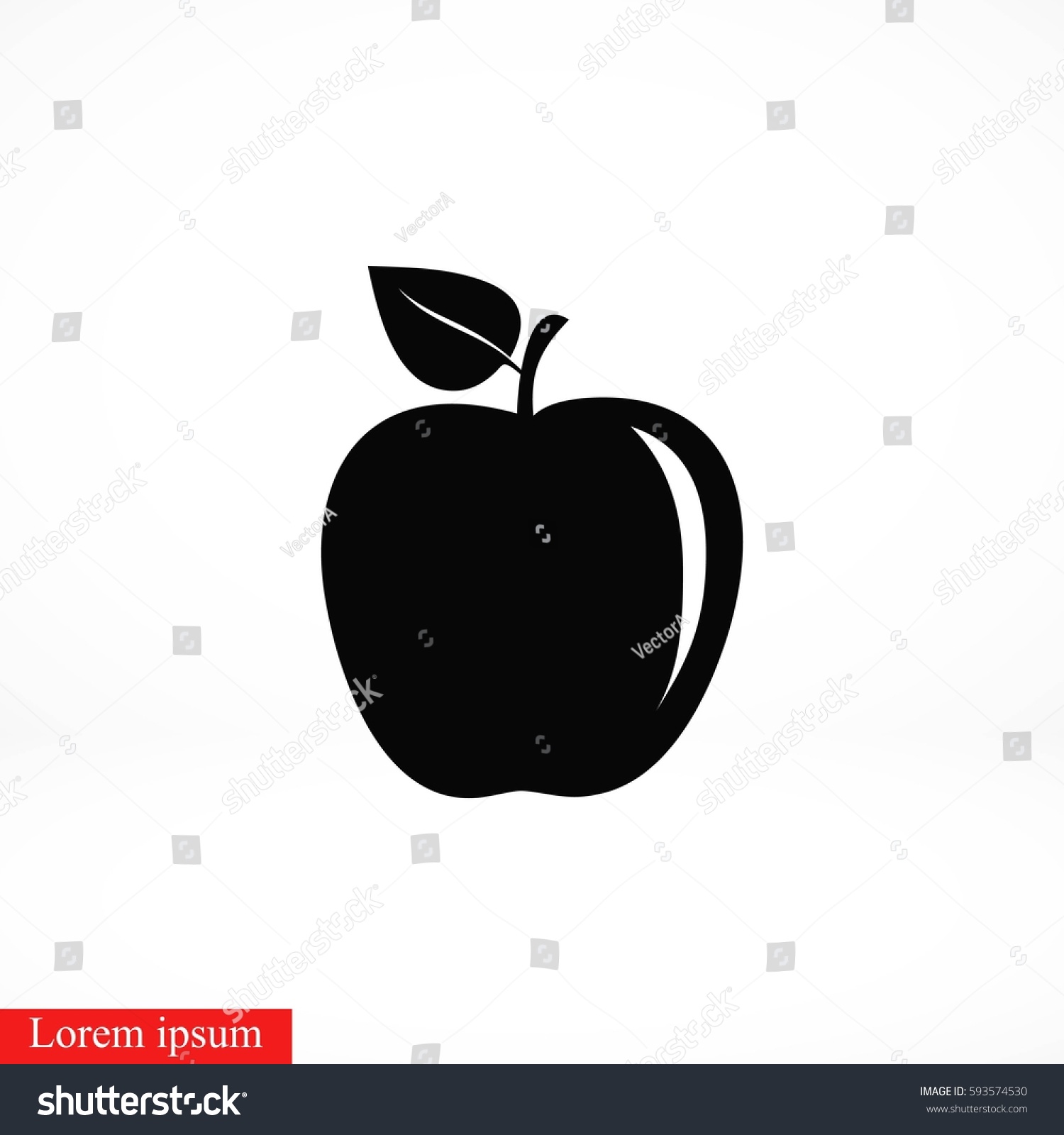 Apple Icon Vector Flat Design Best Stock Vector (Royalty Free ...