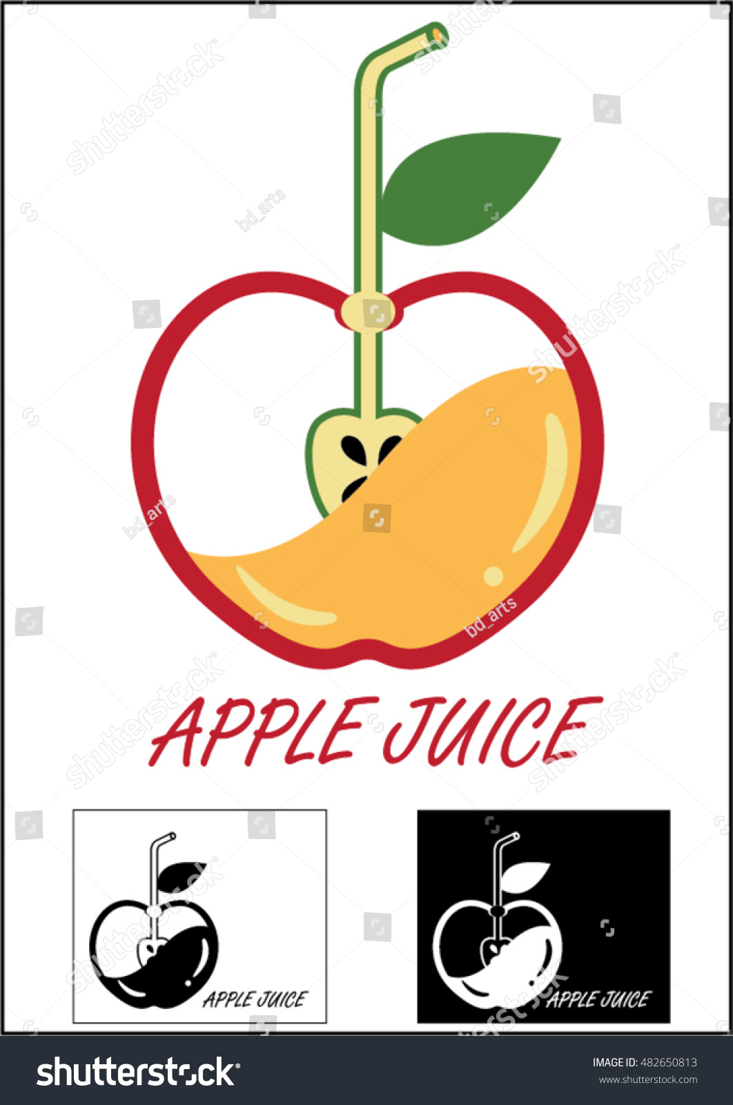 Apple Juice Logo Stock Vector (Royalty Free) 482650813 | Shutterstock