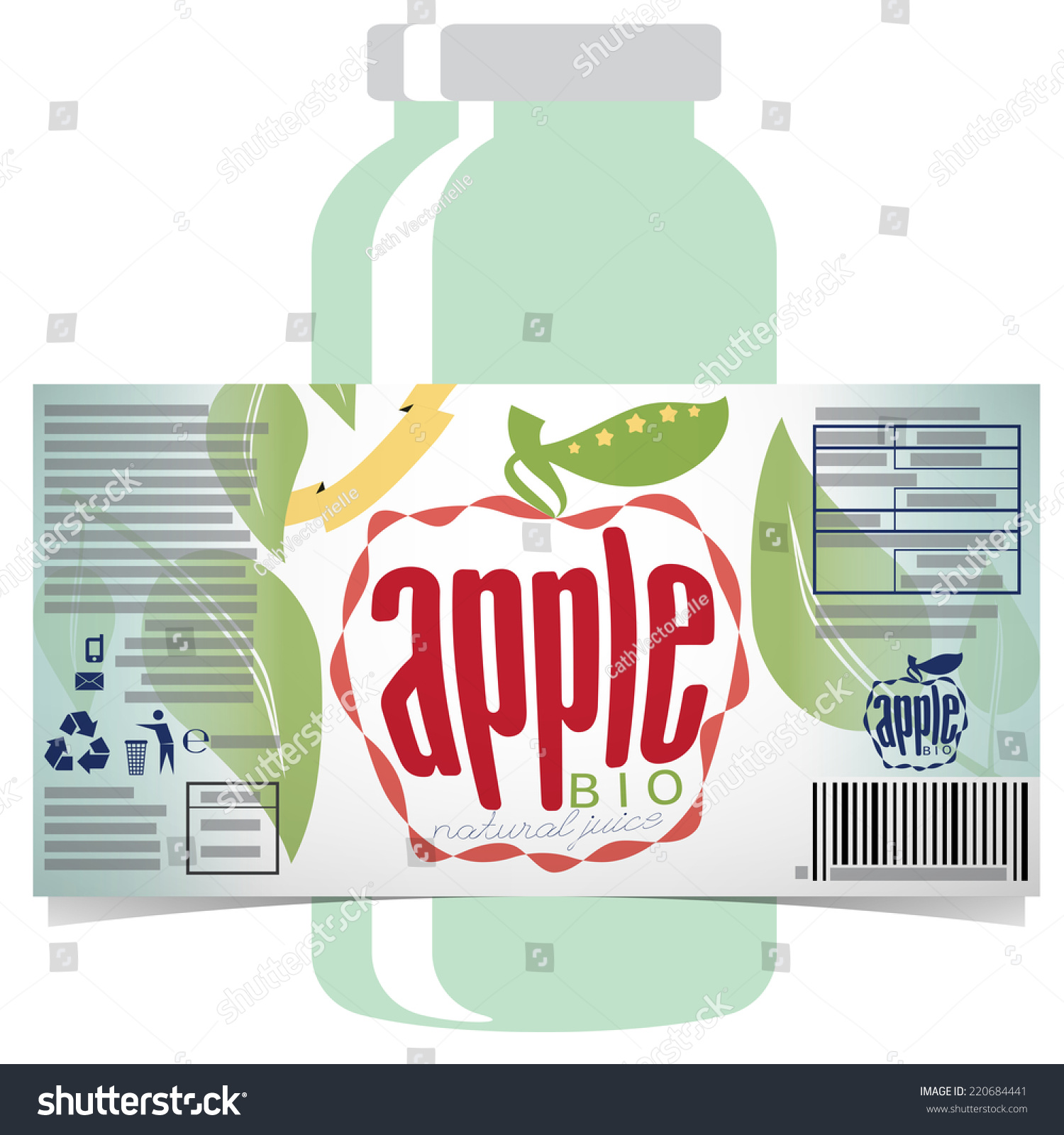Apple Juice Product Label Stock Vector (Royalty Free) 220684441 ...