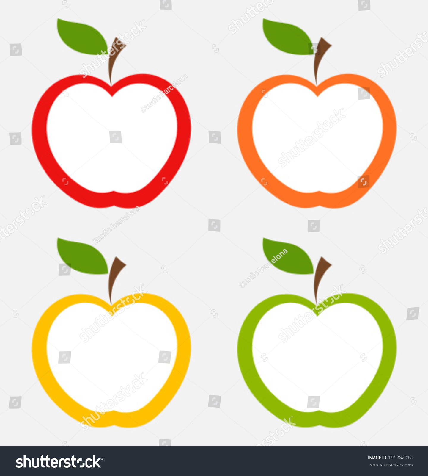 Apple Labels Various Colors Vector Illustration Stock Vector (Royalty ...