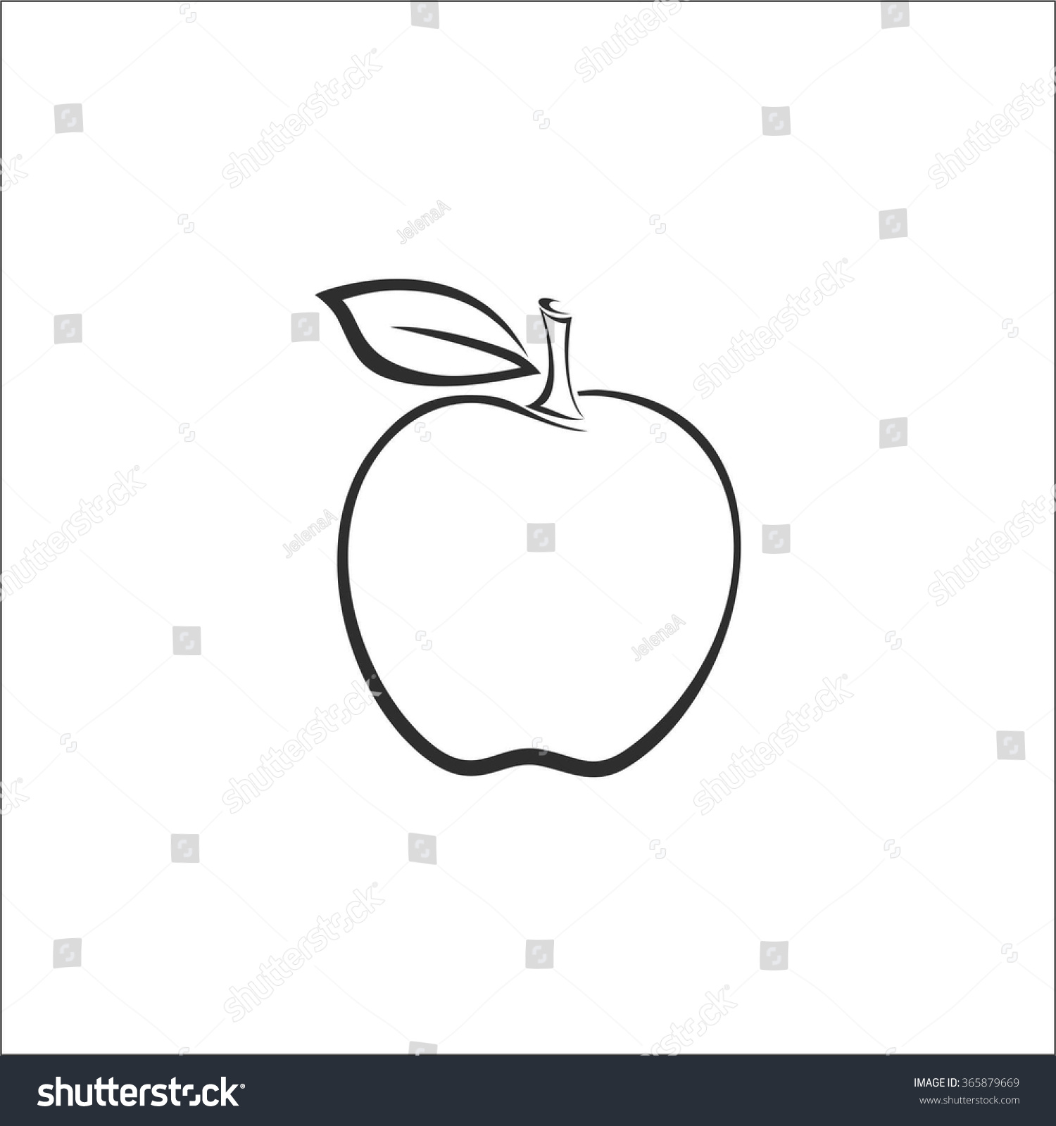 Apple Line Art Stock Vector (Royalty Free) 365879669 | Shutterstock