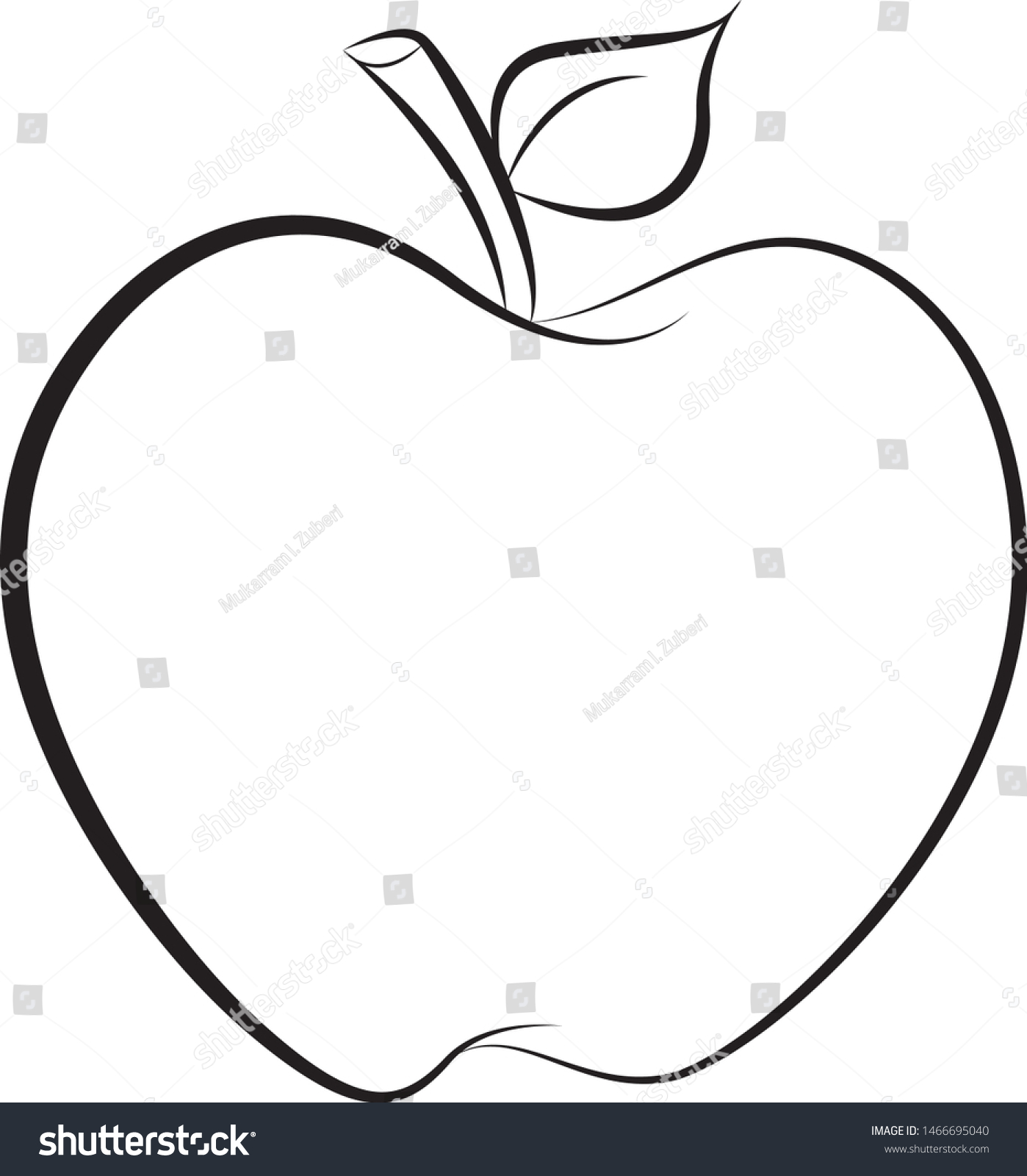 Apple Line Art Vector Illustration Stock Vector (Royalty Free ...