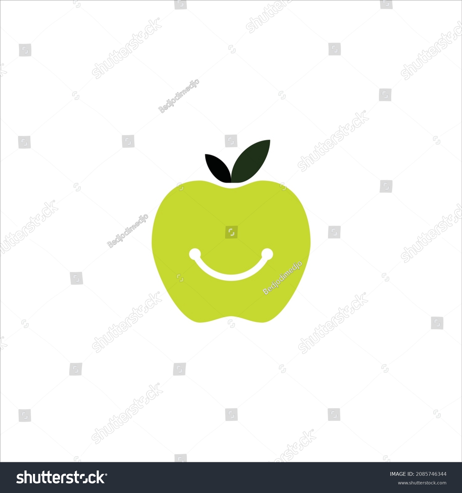 Apple Logo Vector Template Smile Stock Vector (Royalty Free) 2085746344