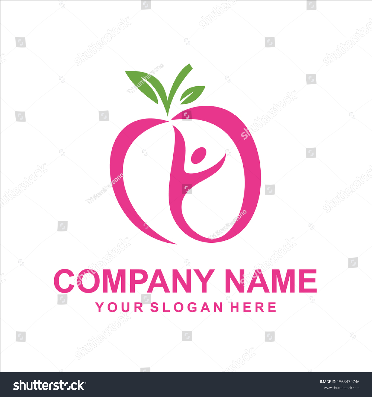 Apple Person Logo Vector Design Stock Vector (Royalty Free) 1563479746 ...