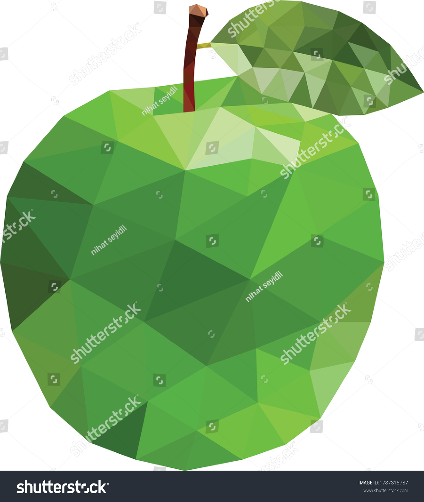 Apple Polygon Vector Fruit Polygon Art Stock Vector (Royalty Free ...