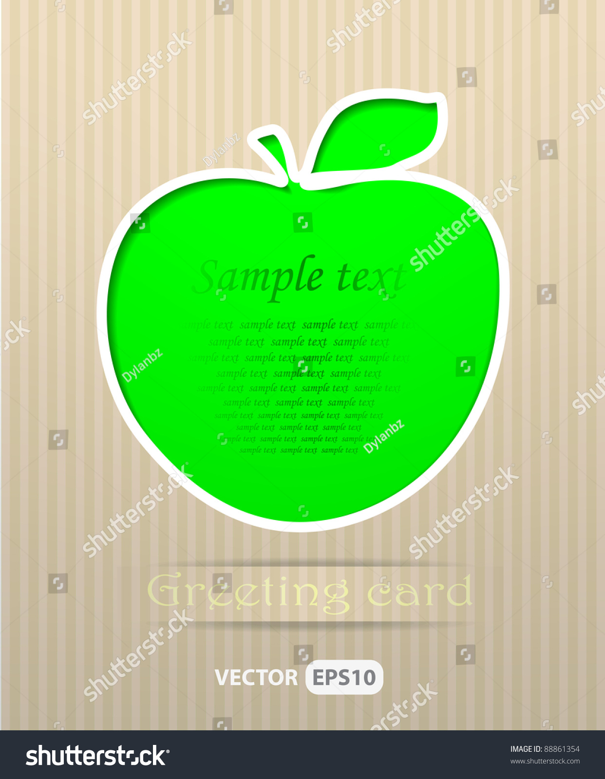 Apple Postcard Vector Illustration Stock Vector (Royalty Free) 88861354