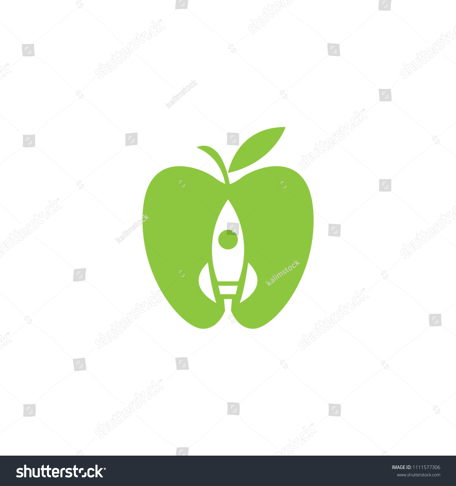 Apple Rocket Green Logo Logo Vector: vector de stock (libre de regalías ...