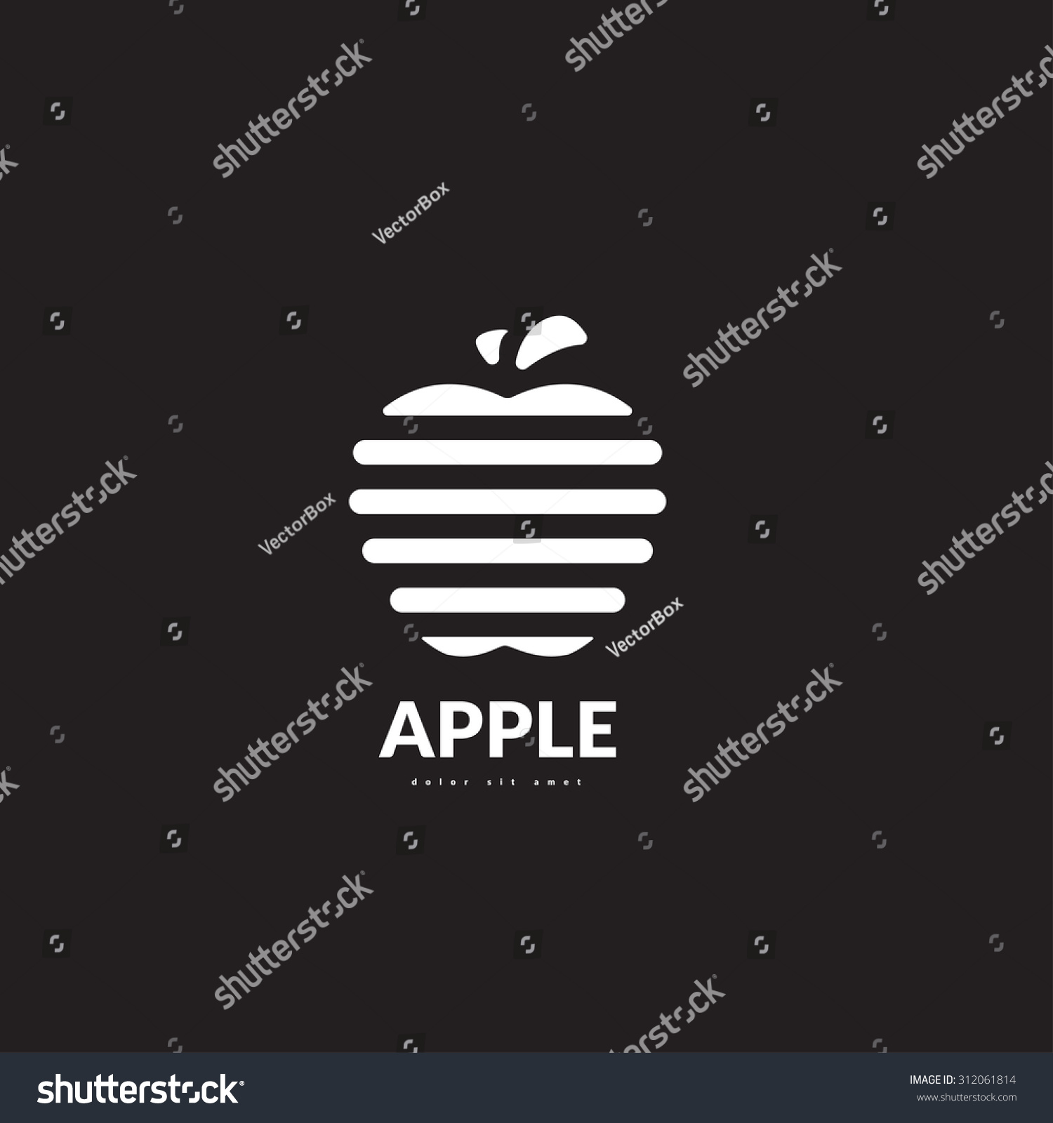 Apple Stylized Icon Vector Logo Design Stock Vector (Royalty Free ...