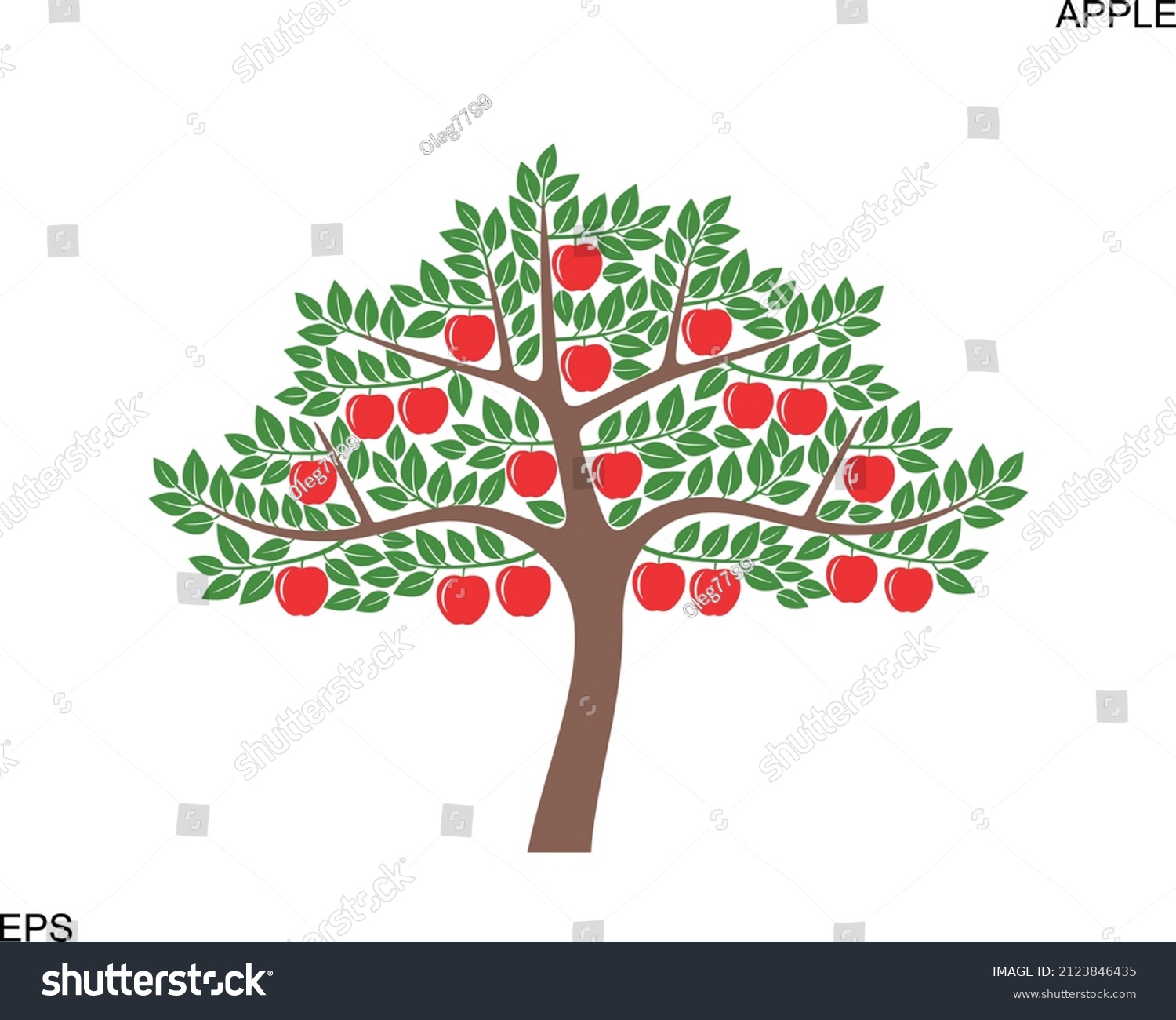 Apple Tree Logo Isolated Apple Tree Stock Vector (Royalty Free) 2123846435