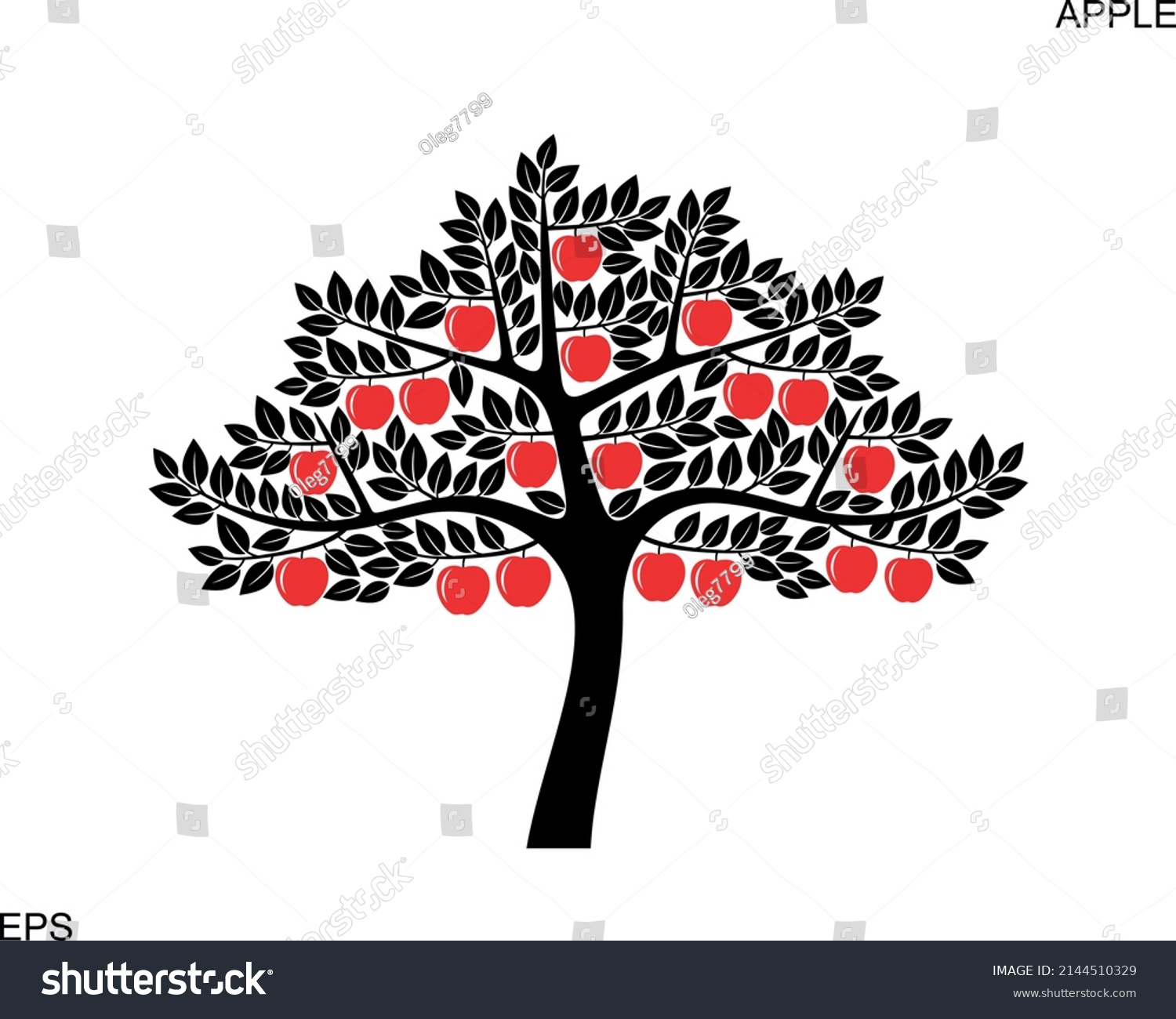 Apple Tree Logo Isolated Apple Tree Stock Vector (Royalty Free ...