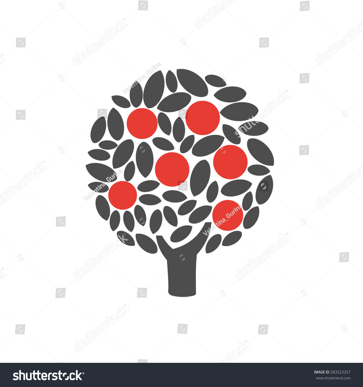 Apple Tree Logo Tree Illustration Icon Stock Vector (Royalty Free ...