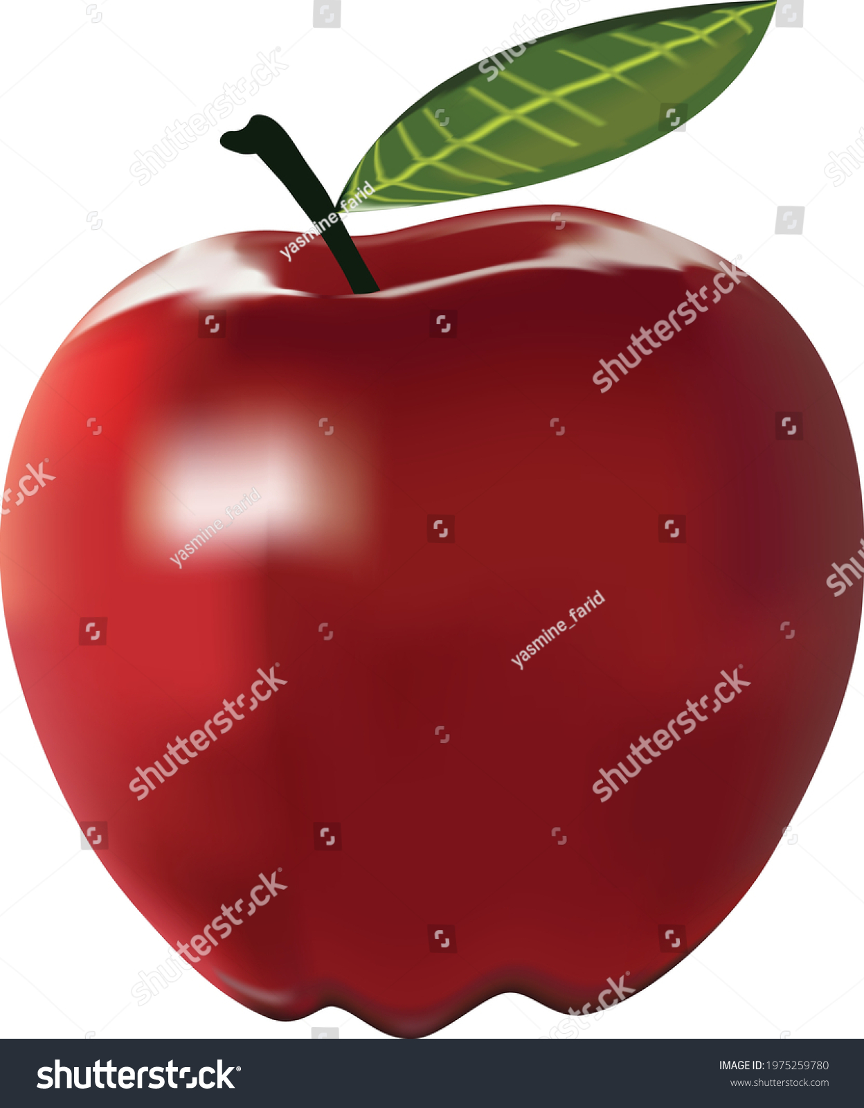 Apple Vector Illustration Drawing Mesh Stock Vector (Royalty Free ...