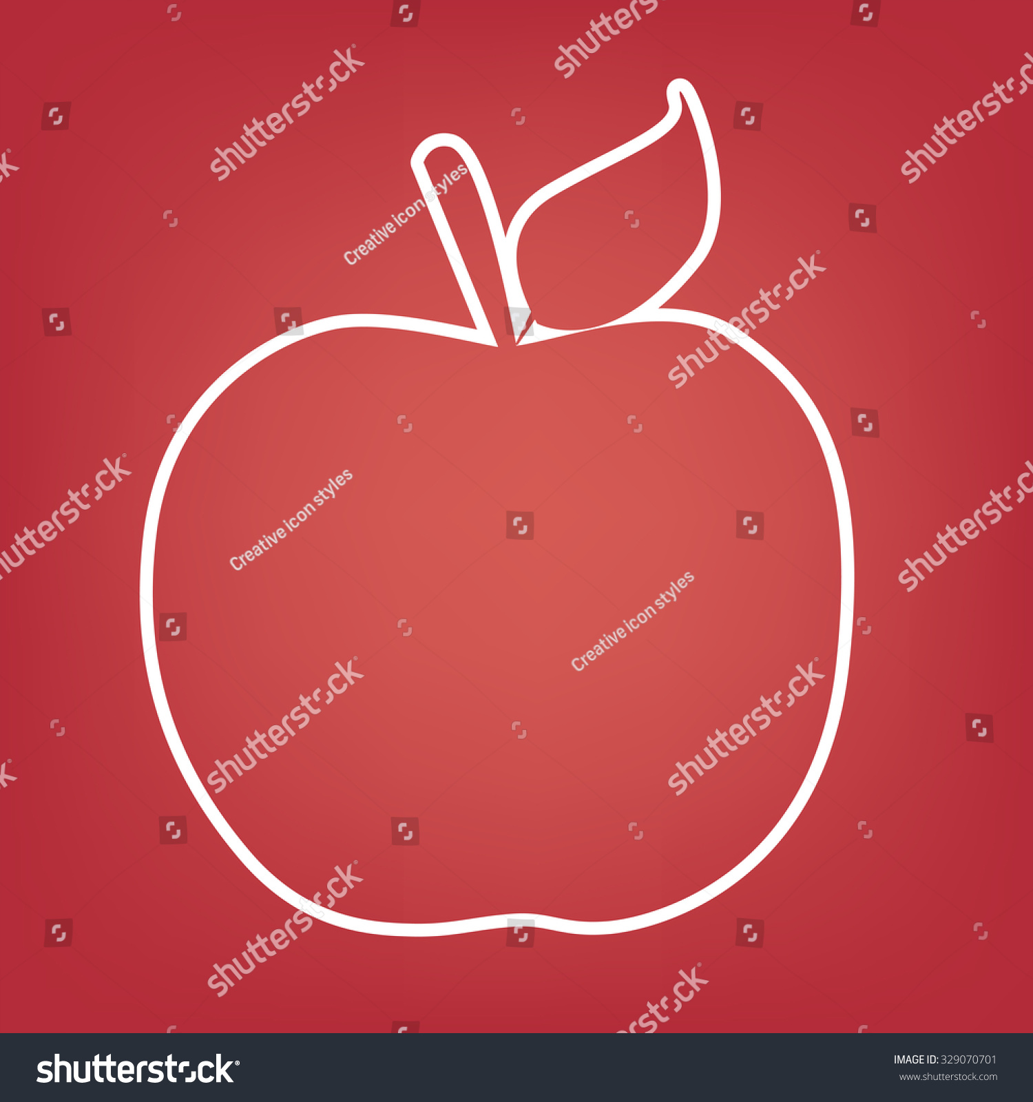 Apple Vector Line Icon Watercolor Effect Stock Vector (Royalty Free ...