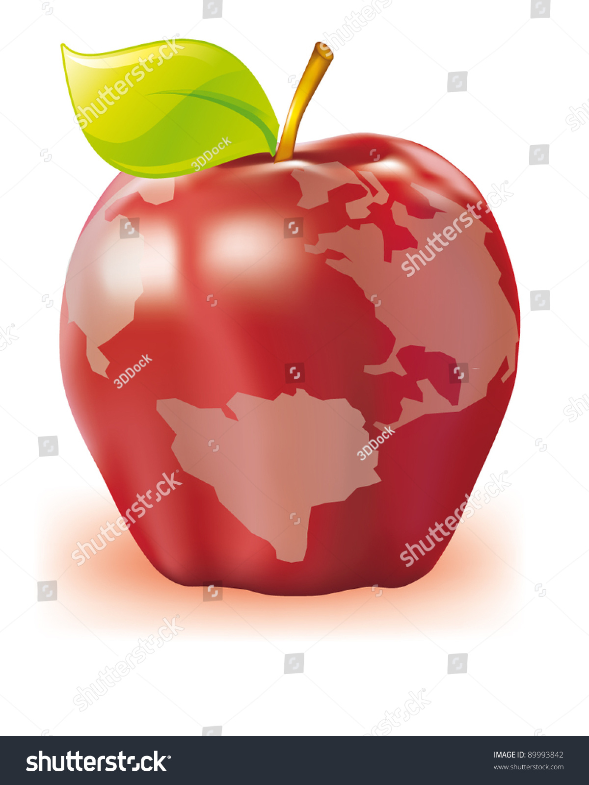 Apple World Map: เวกเตอร์สต็อก (ปลอดค่าลิขสิทธิ์) 89993842 | Shutterstock
