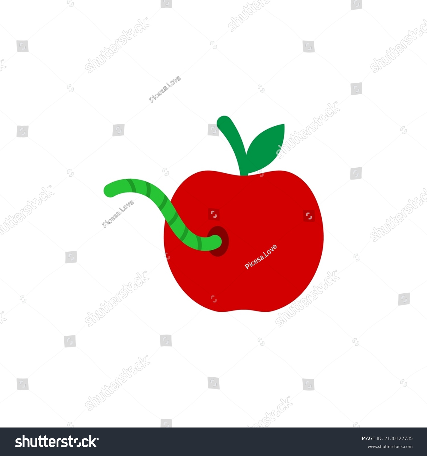 Apple Worm Icon Design Template Illustration Stock Vector (Royalty Free ...