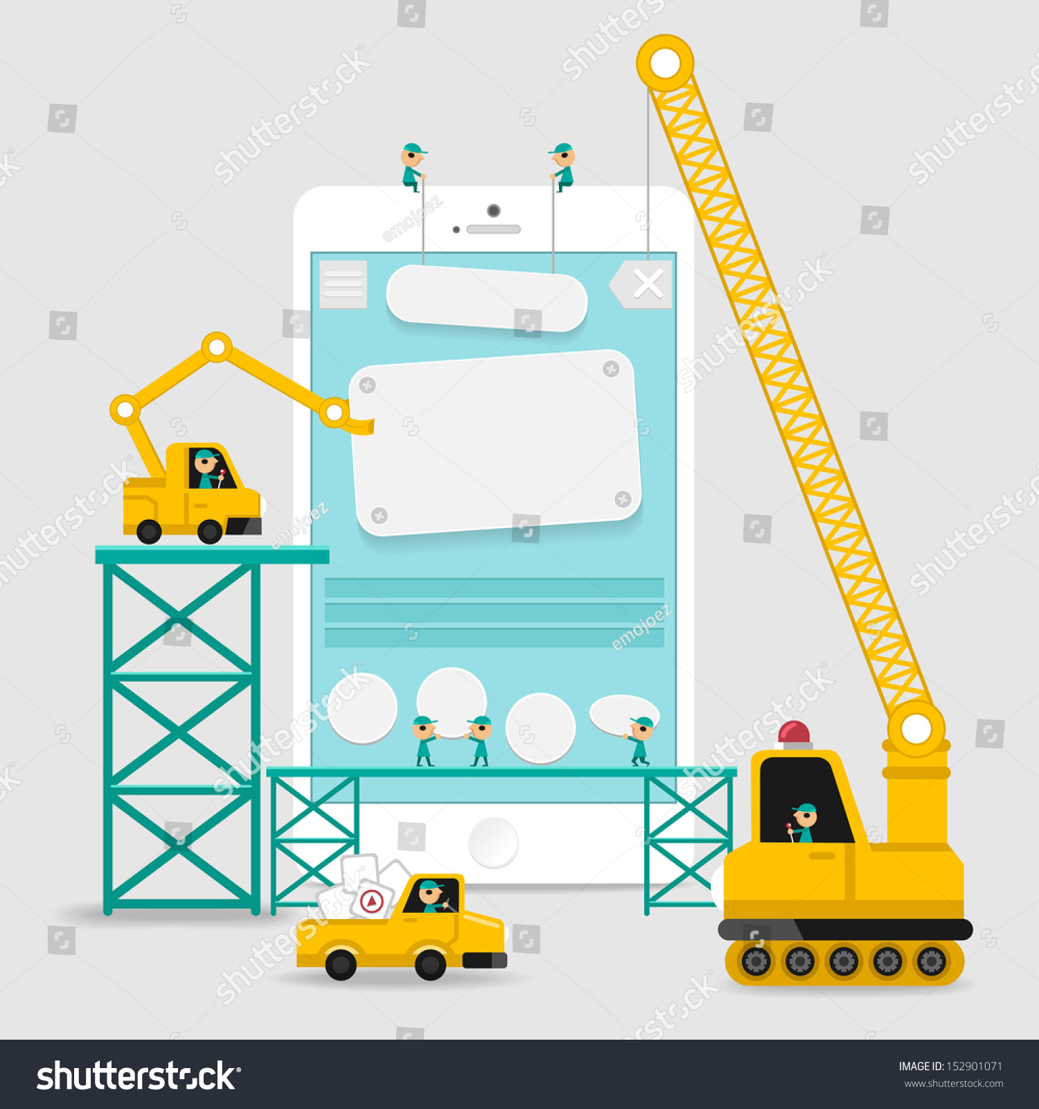 Application Display Building Development Infographic Style Stock Vector ...