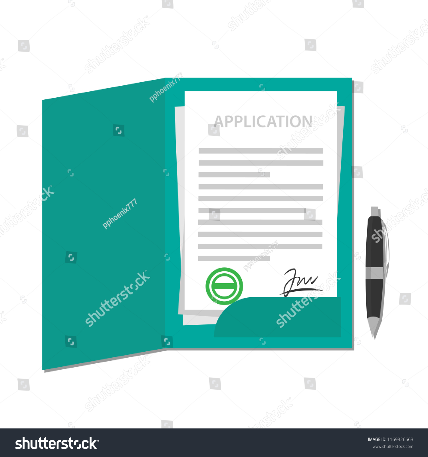Application Documents Signed Stamped Stock Vector (Royalty Free ...