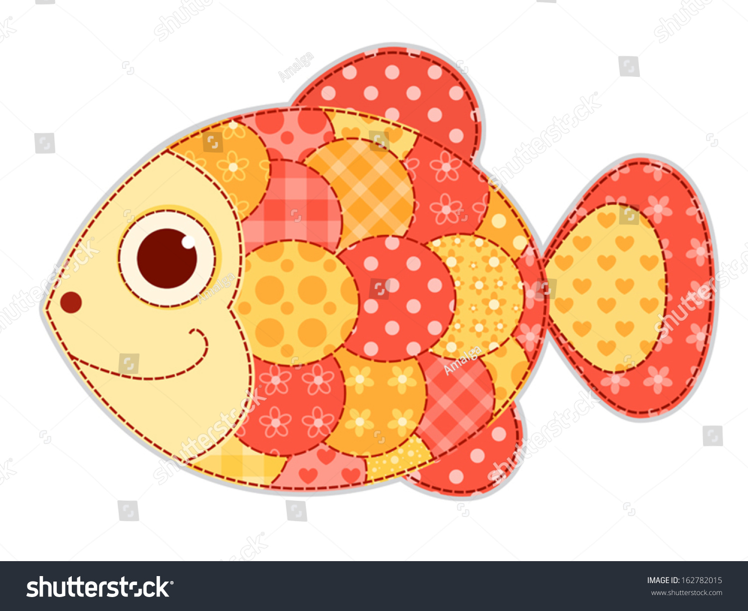 Application Fish Isolated Children Vector Illustration Stock Vector ...