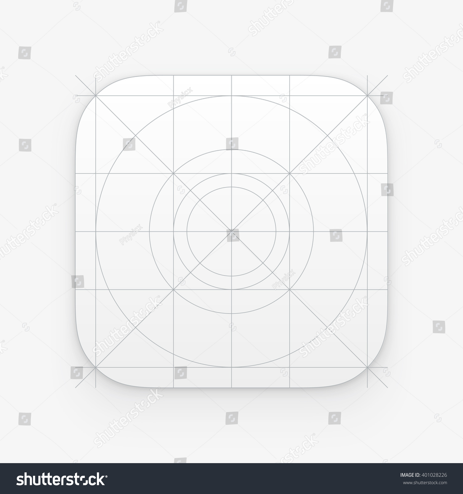 Application Icon Template Guidelines Grids Blank Stock Vector (Royalty ...