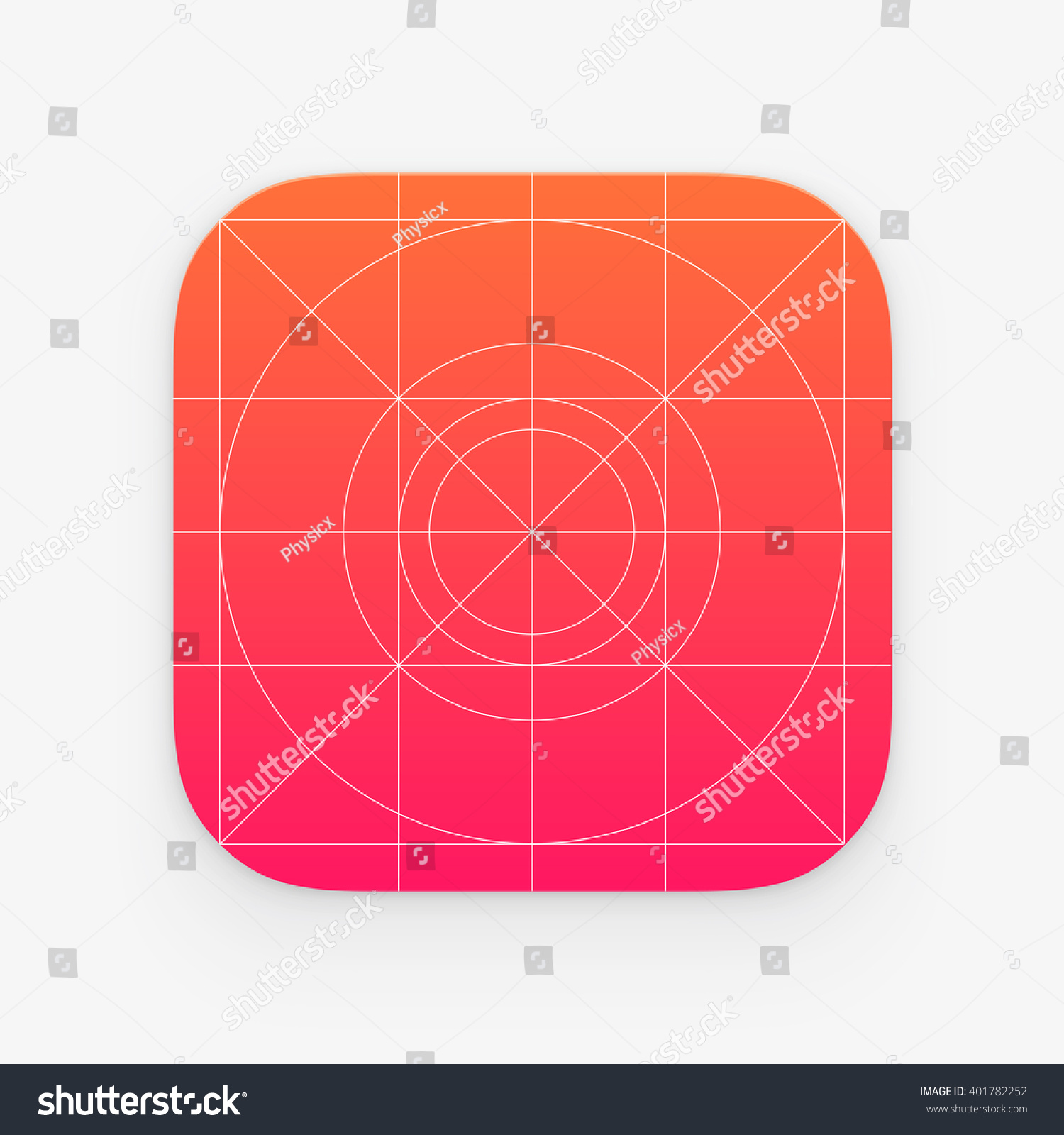 Application Icon Template Guidelines Grids Blank Stock Vector (Royalty ...
