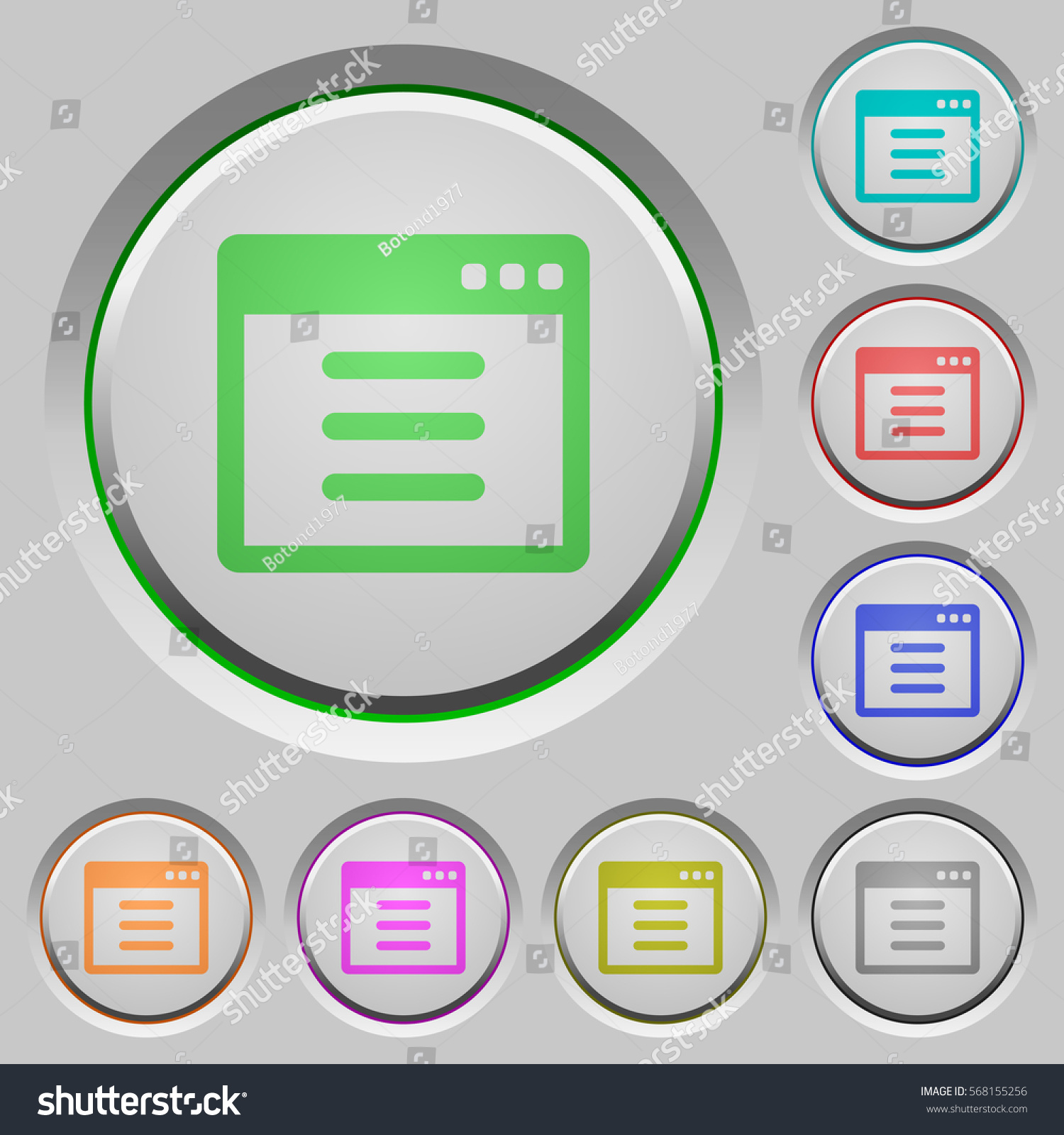 Application Options Color Icons On Sunk Stock Vector (Royalty Free ...