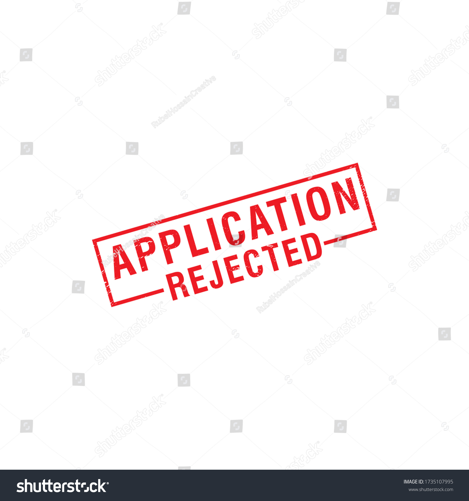 Application Rejected Rubber Stamp On White Stock Vector (Royalty Free ...
