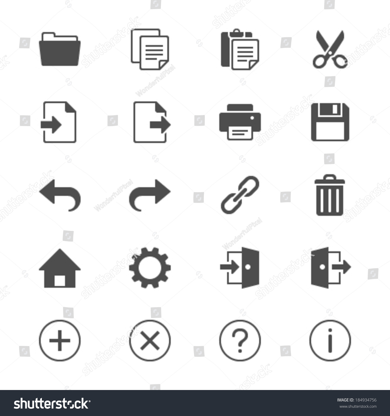 Application Toolbar Flat Icons Stock Vector (Royalty Free) 184934756 ... Application Toolbar Flat Icons Stock Vector (Royalty Free) 184934756 ...