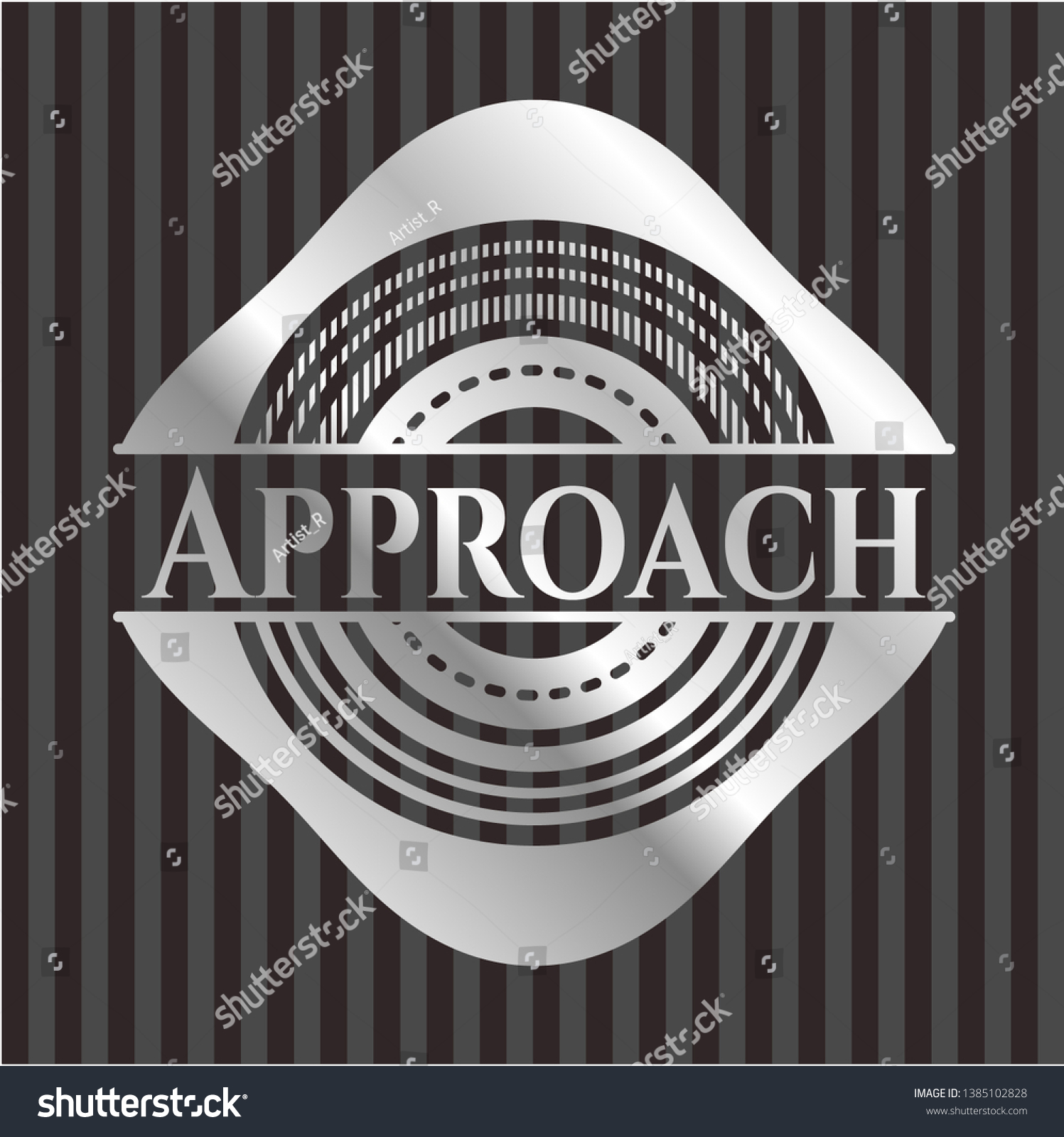Approach Silvery Emblem Badge Vector Illustration Stock Vector Royalty