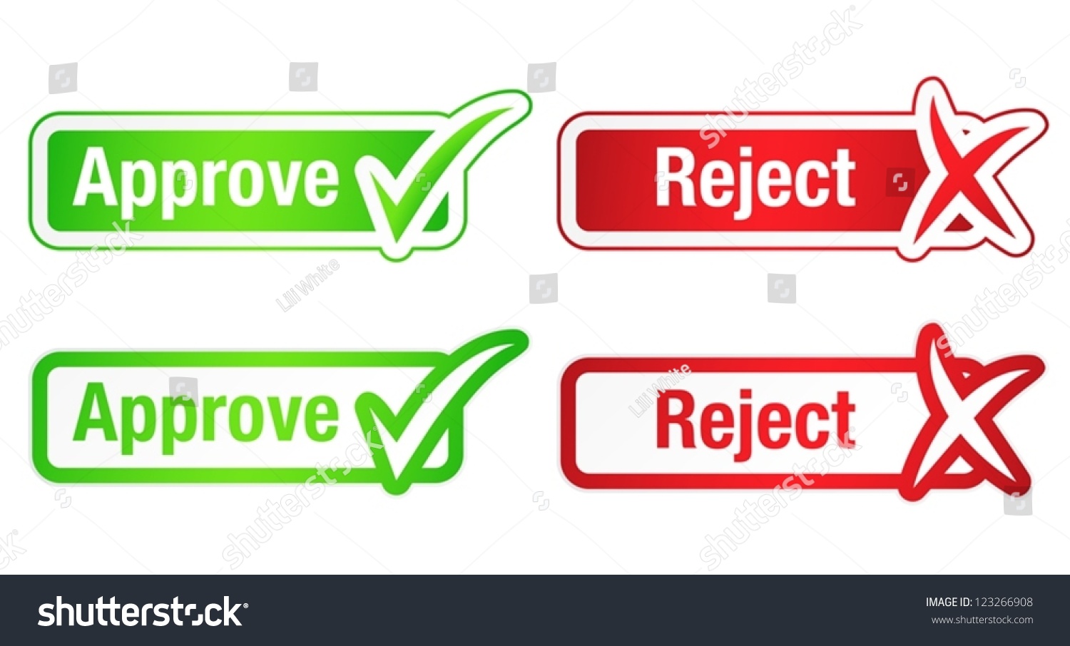 Approve Reject Buttons Check Marks Stock Vector (Royalty Free) 123266908 | Shutterstock