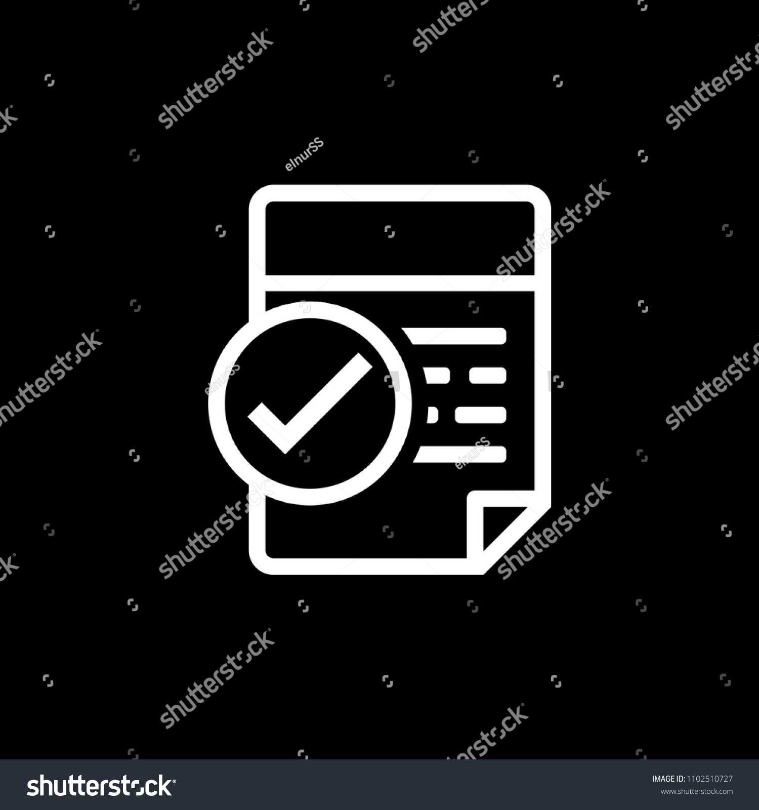 Approve Invoice Vector Icon Stock Vector (Royalty Free) 1102510727