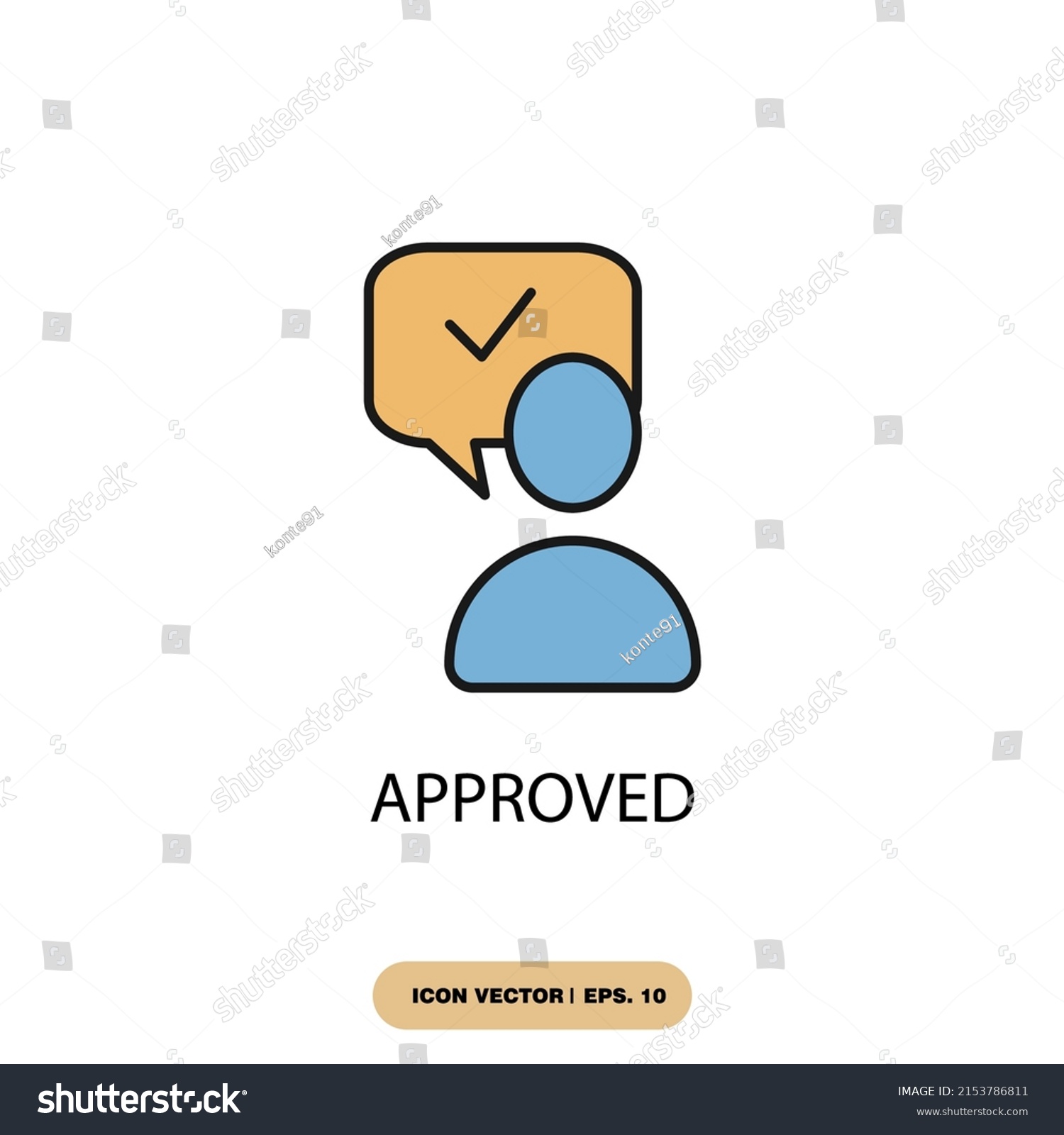 Approved Icons Symbol Vector Elements Infographic Stock Vector (Royalty ...