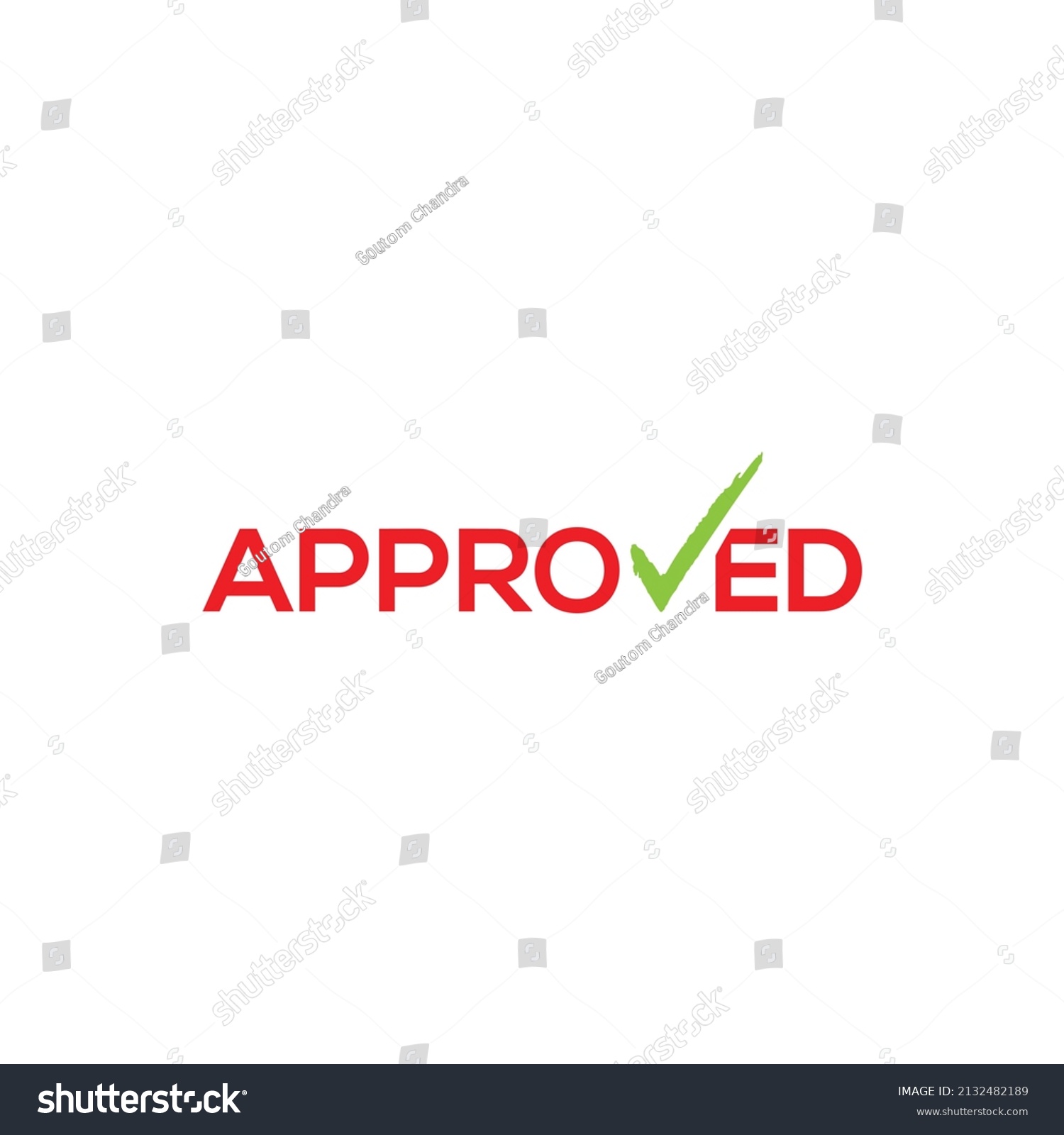 logotipo aprobado Símbolo derecho de diseño: vector de stock (libre de ...