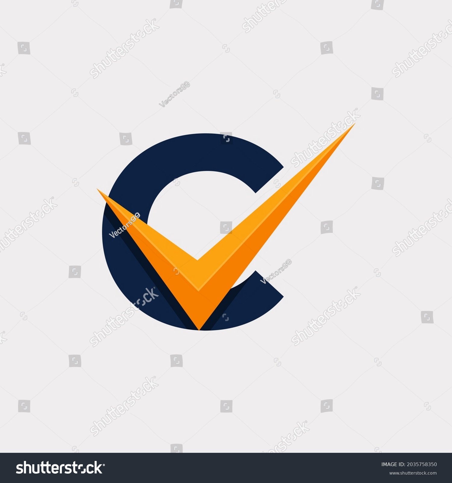 Approved Logo Initial Letter C Check Stock Vector (Royalty Free ...