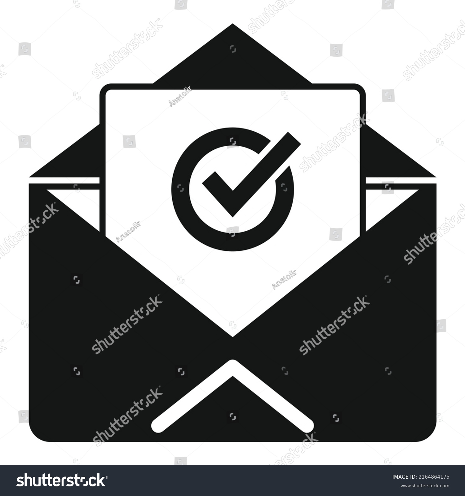 Approved Mail Icon Simple Vector Business Stock Vector (Royalty Free ...