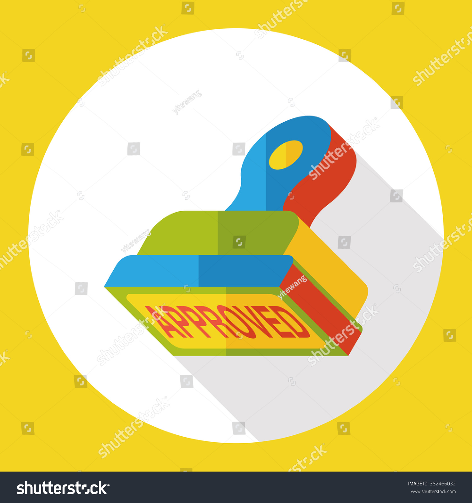 Approved Stamp Flat Icon Stock Vector (Royalty Free) 382466032 ...