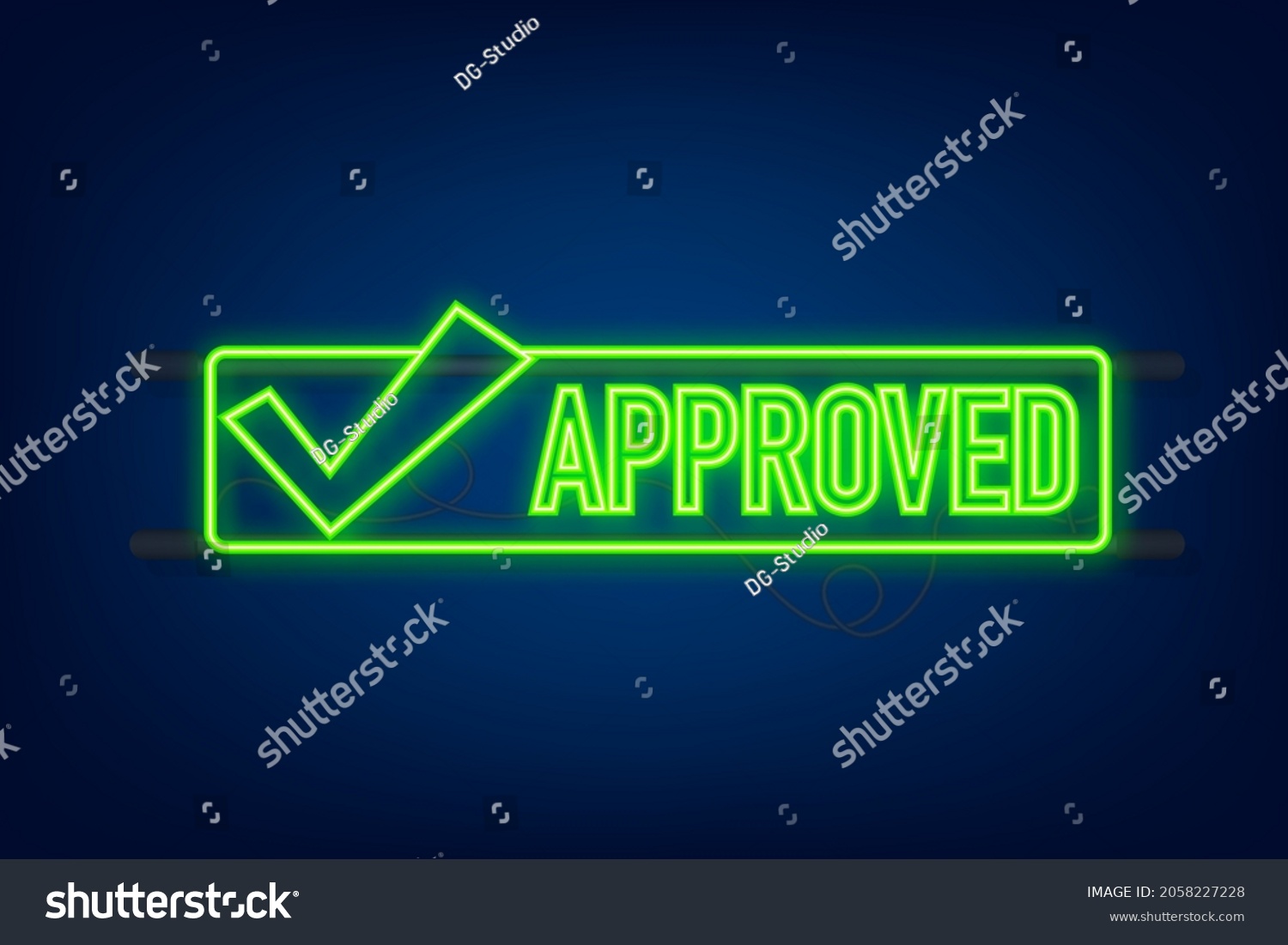 Approved Stamp Vector Neon Icon Flat Stock Vector (Royalty Free ...