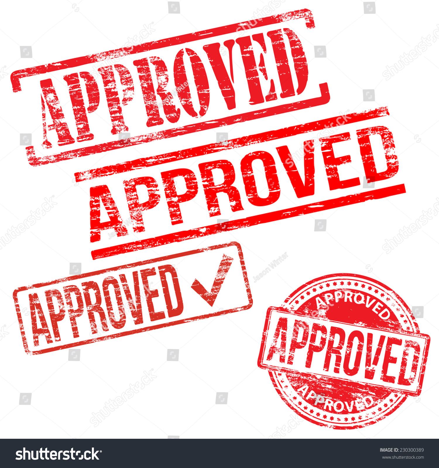 Approved Stamps Different Shape Vector Rubber: vector de stock (libre ...