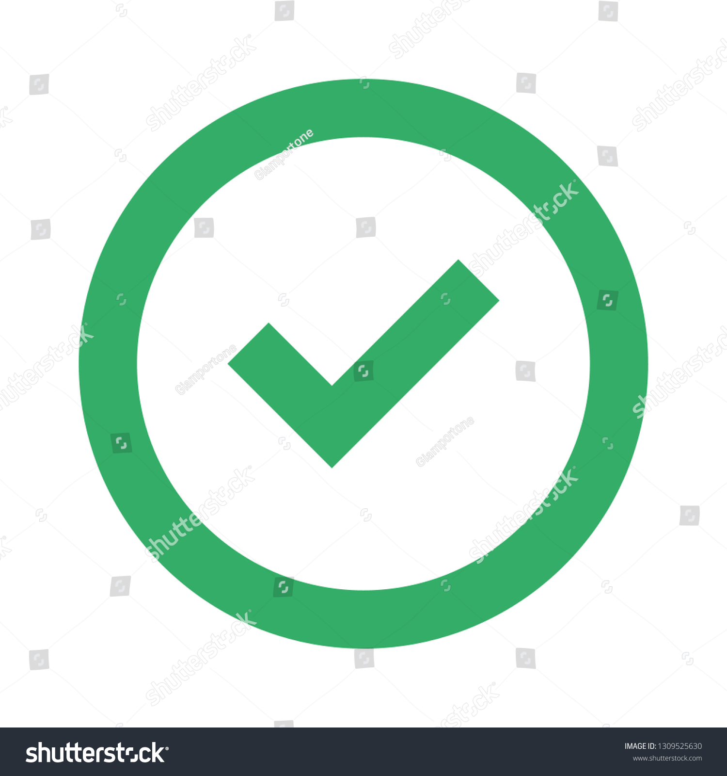 Approved Tick Icon Check Mark Vector 스톡 벡터(로열티 프리) 1309525630 ...