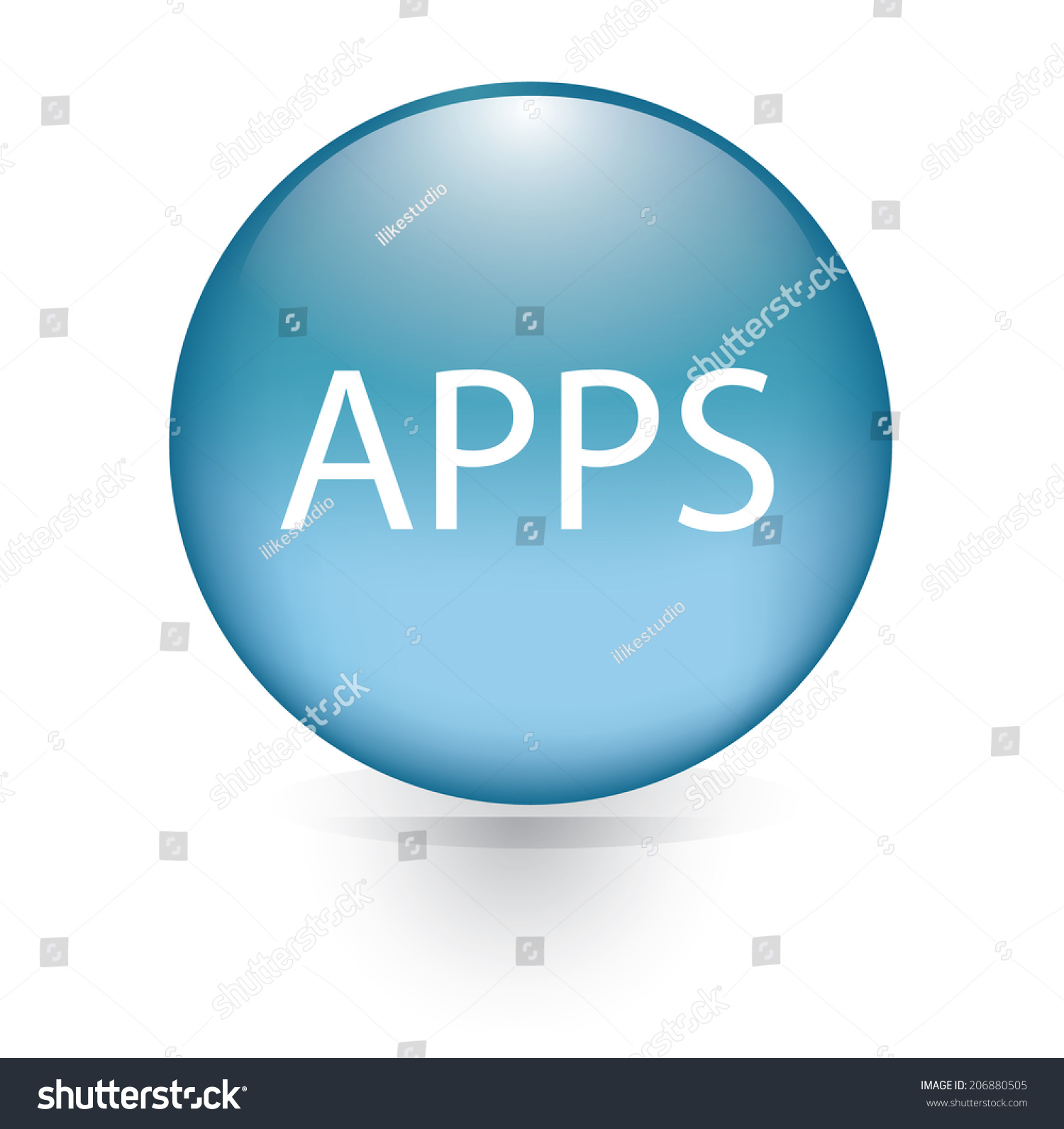 Apps Word Blue Button Stock Vector (Royalty Free) 206880505 | Shutterstock