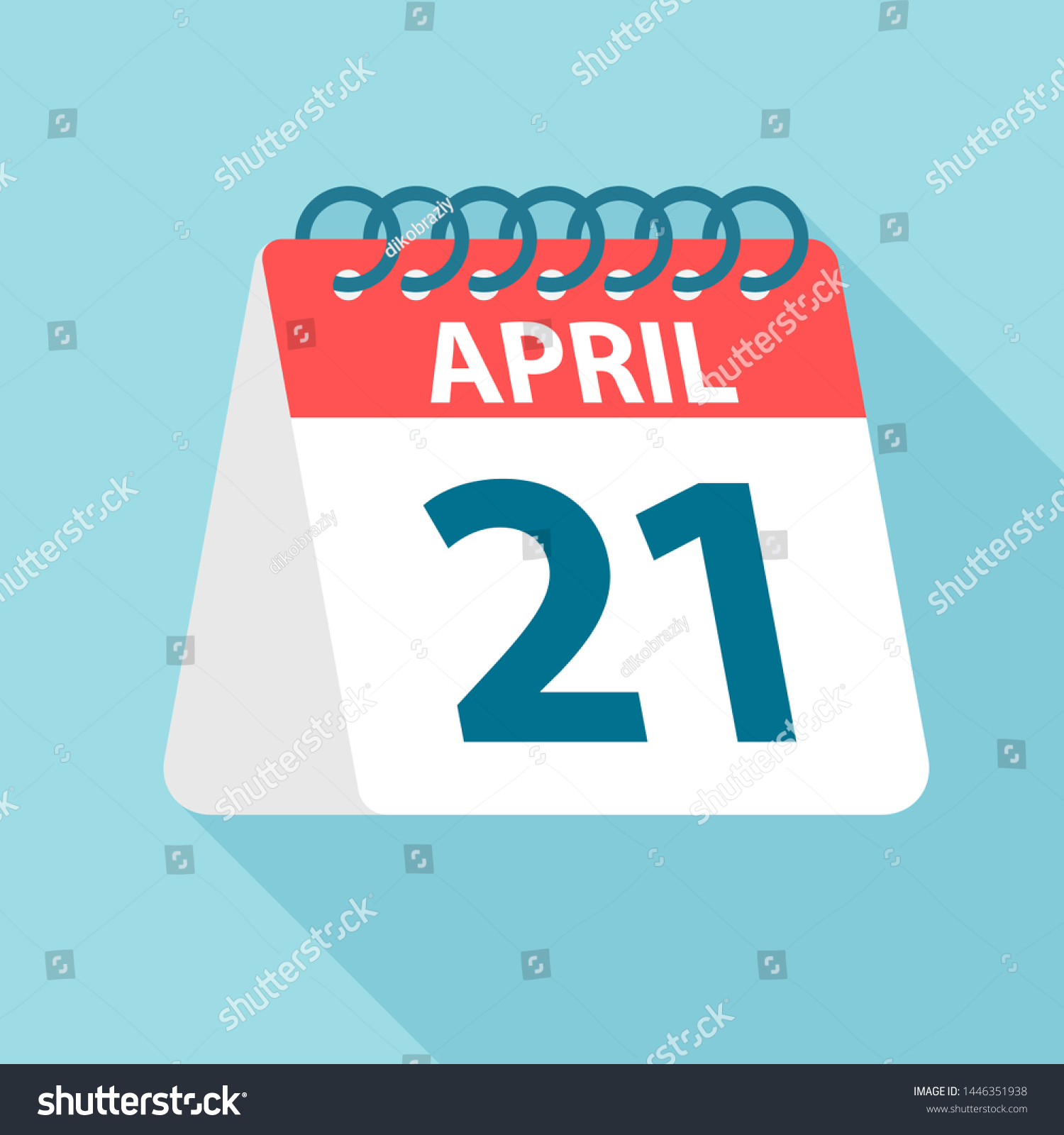 April 21 Calendar Icon Vector Illustration Stock Vector (Royalty Free ...