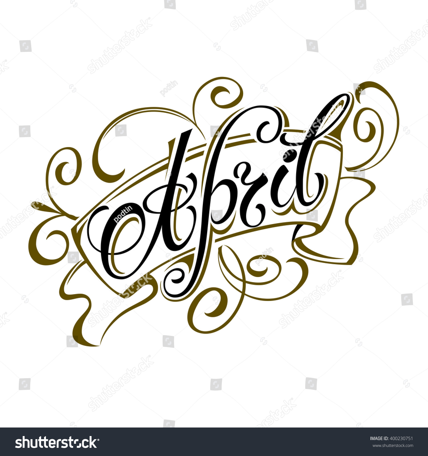 April Lettering Stock Vector Illustration 400230751 : Shutterstock