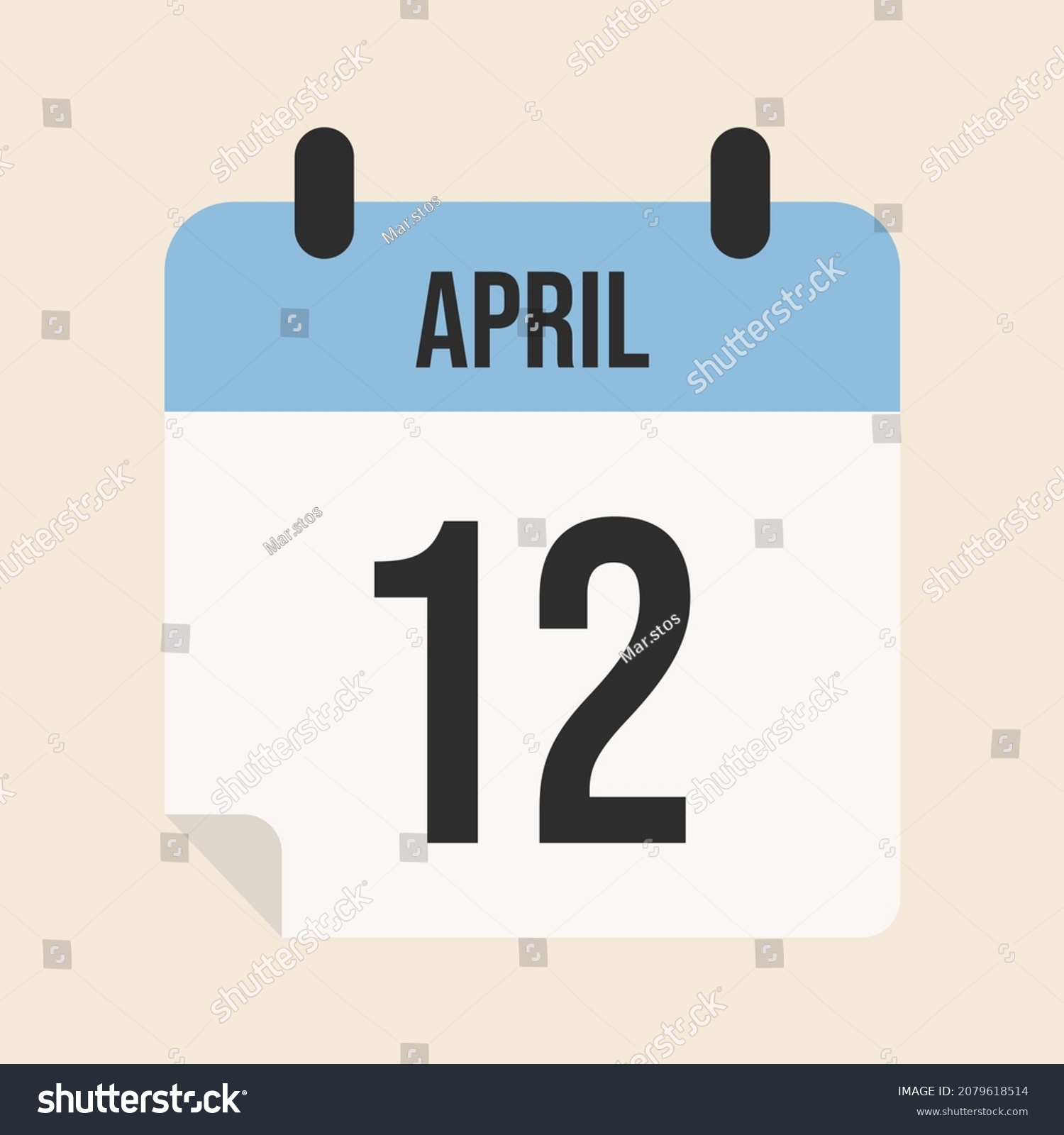 April 12th Simple Calendar Vector Stock Vector (Royalty Free ...