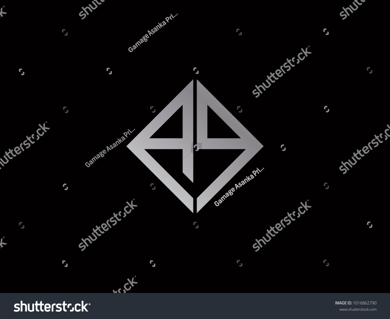 Aq Square Shape Silver Color Logo Stock Vector (Royalty Free ...
