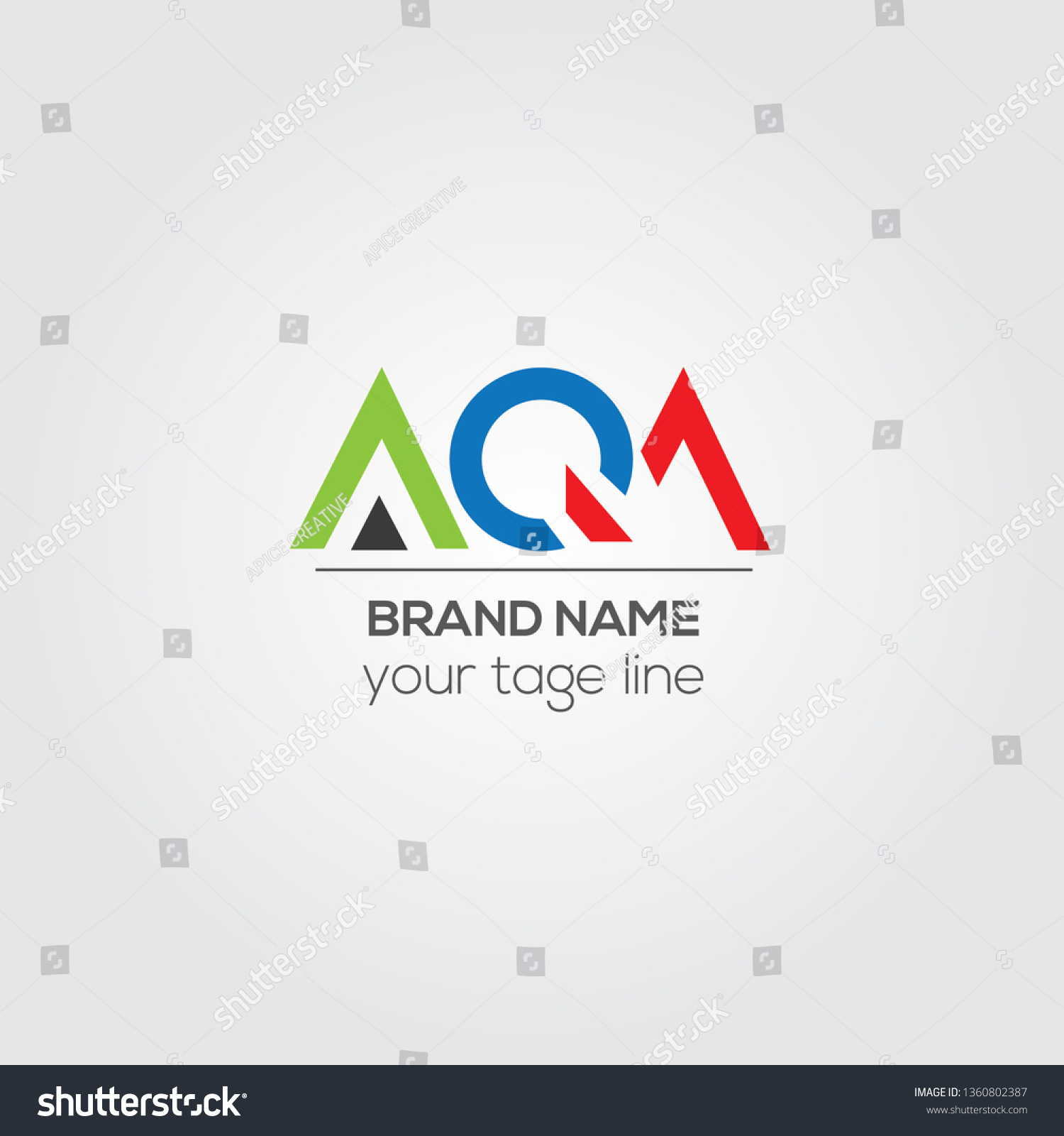 Aqm Creative Vector Logo Stock Vector (Royalty Free) 1360802387
