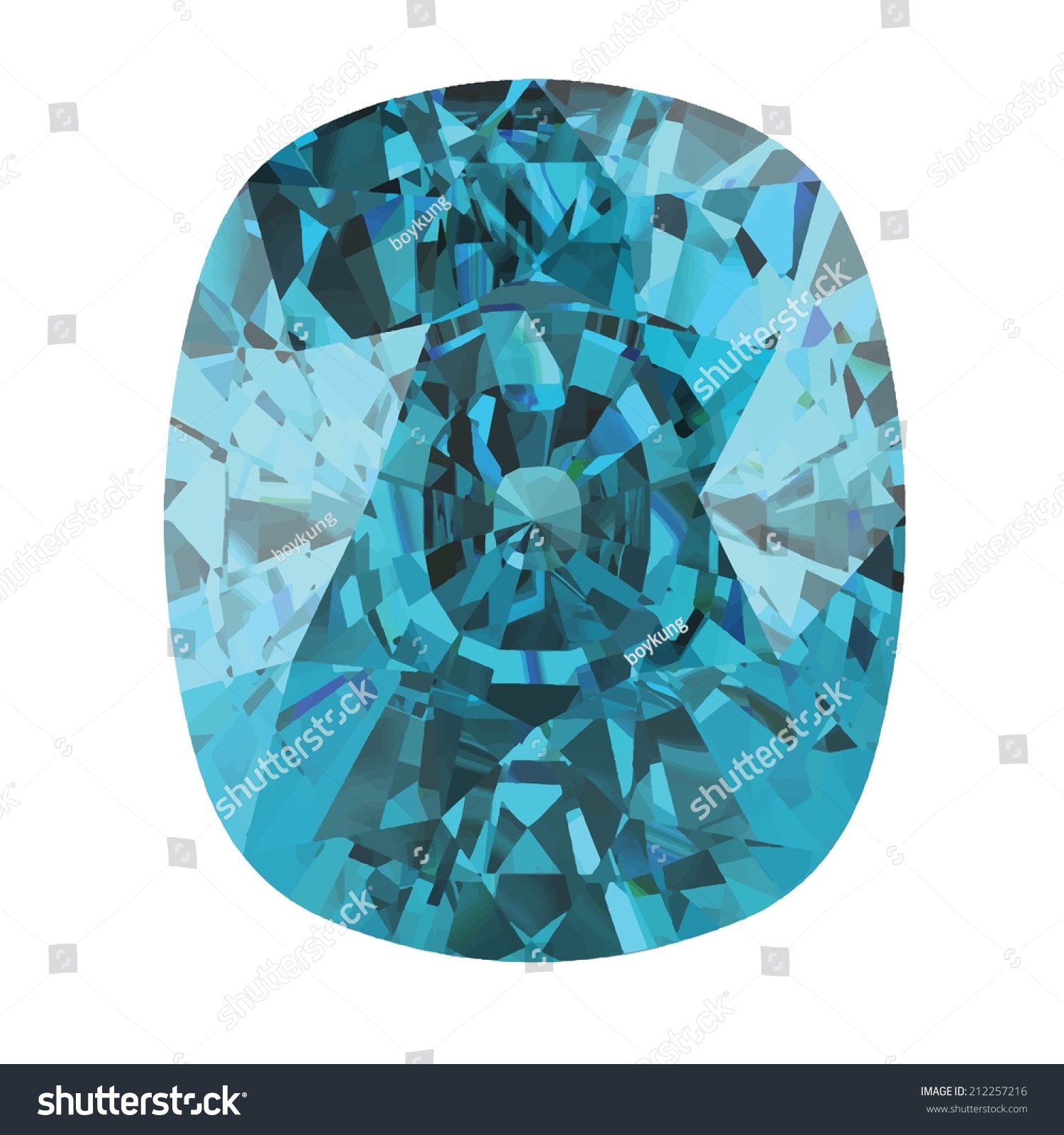 Aquamarine Gem Stock Vector (Royalty Free) 212257216 | Shutterstock