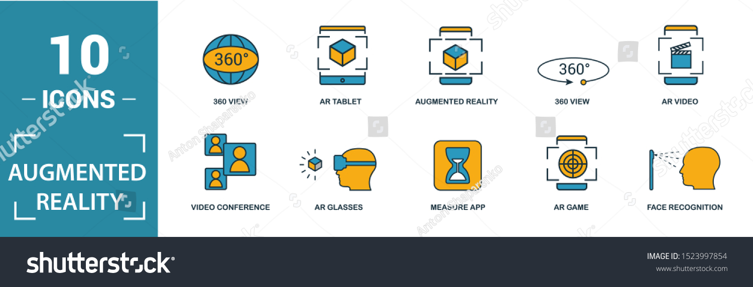 Ar Vr Icon Set Include Creative Stock Vector (Royalty Free) 1523997854